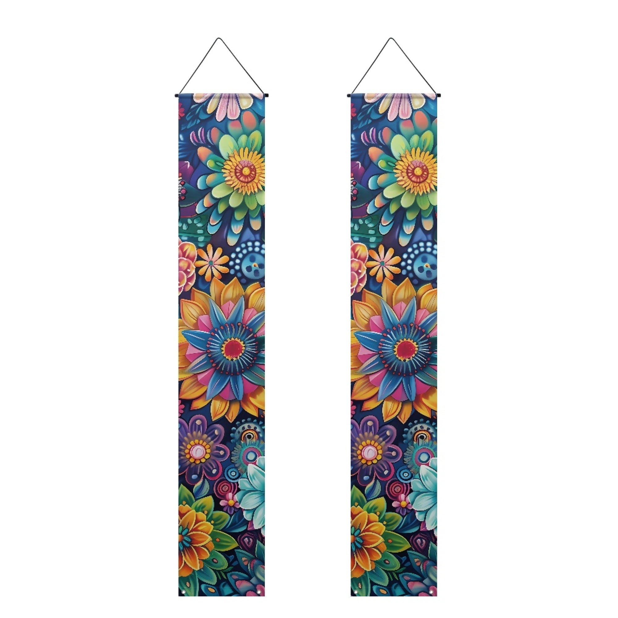 SEANATIVE Boho Mandala Flowers Door Banners Outdoor Banner Porch Door ...