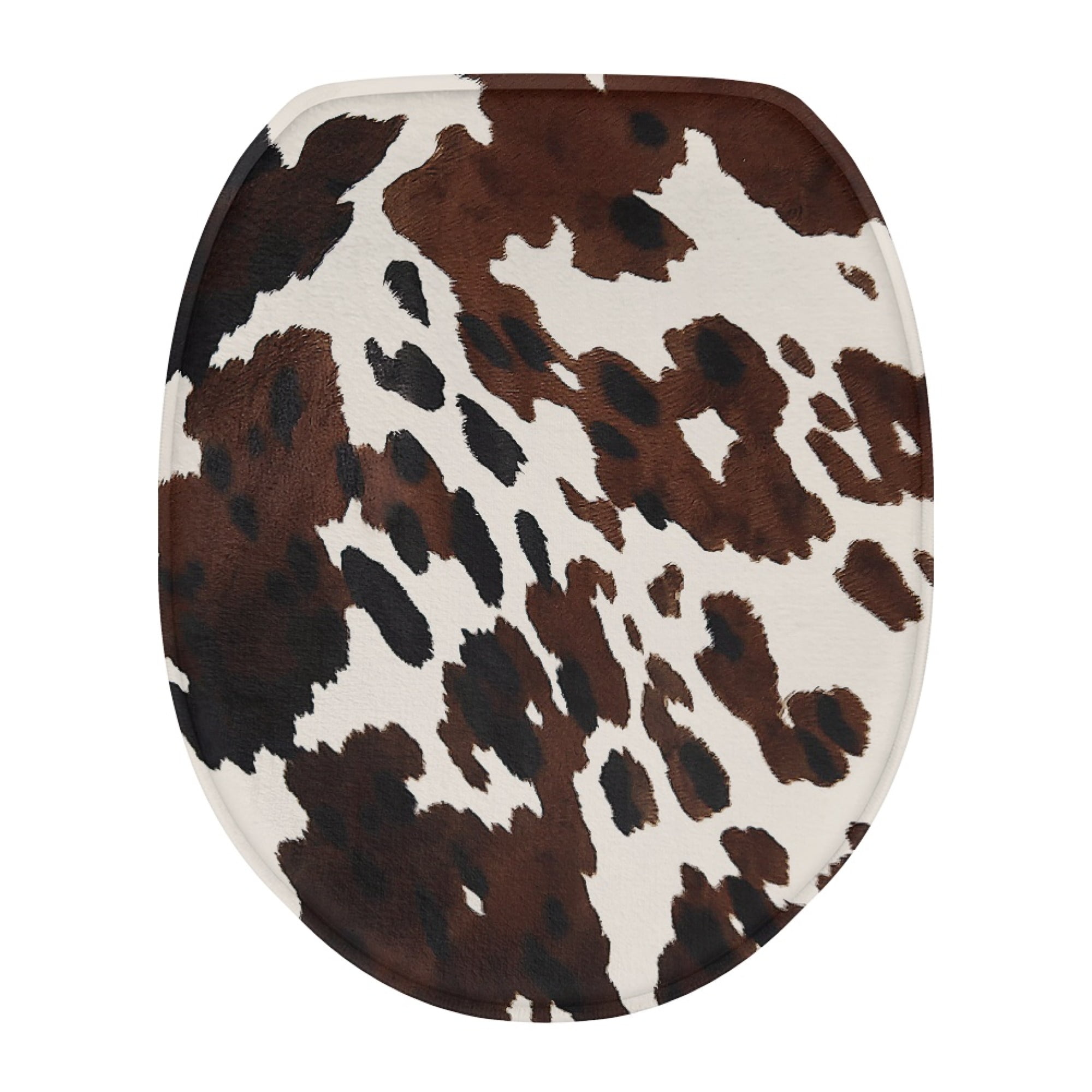 SEANATIVE Brown Cow Print Toilet Seat Lid Cover Elongated Washable ...