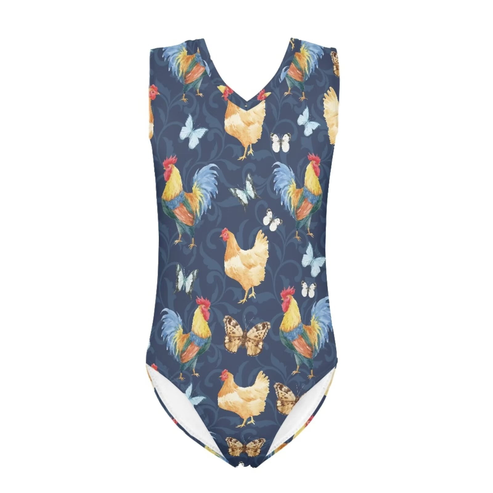 SEANATIVE Butterfly Chicken Children Swimsuit Girls Size 7-8 Y ...