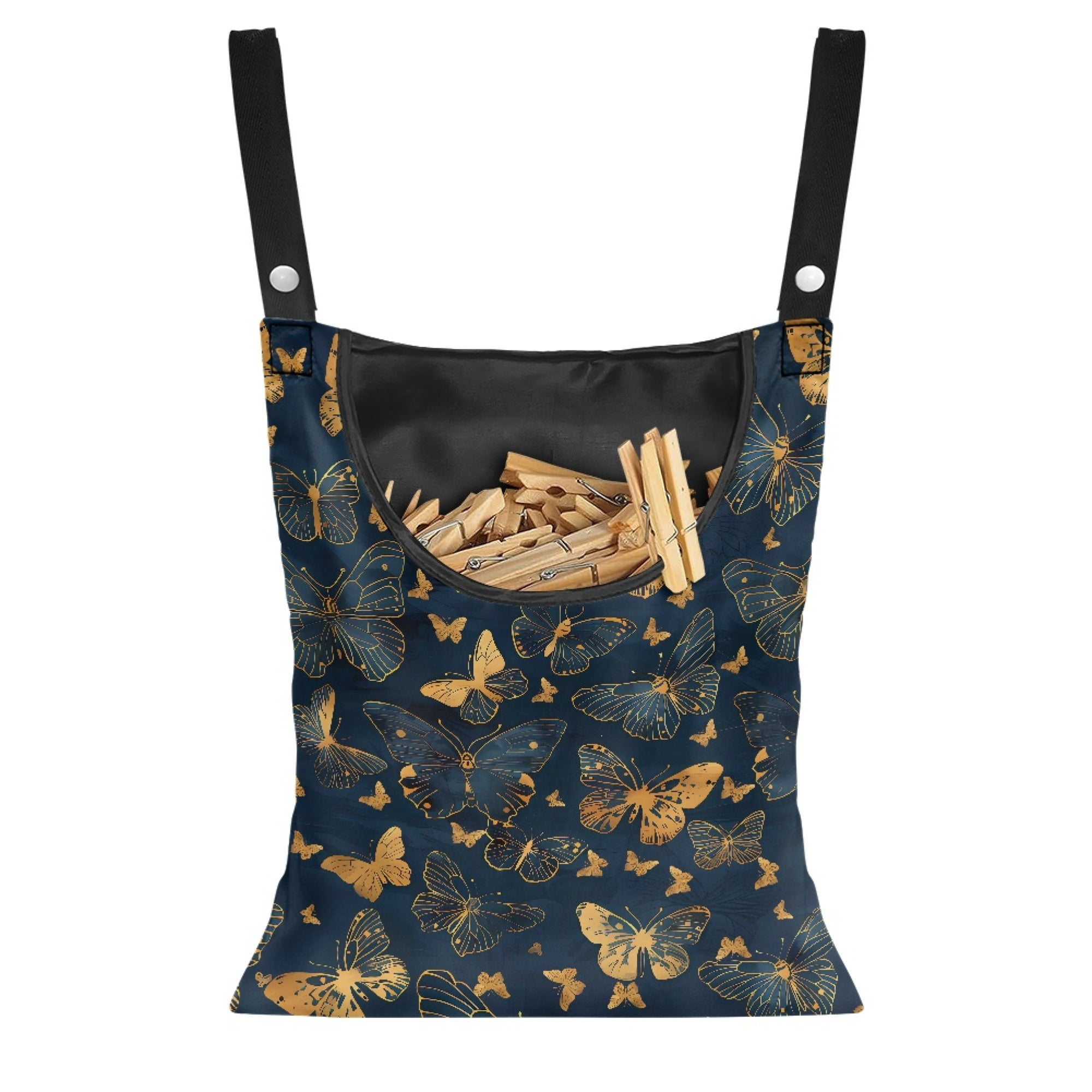 SEANATIVE Butterfly Clothes Pins Bags Outdoor Clothespin Bag with Large ...