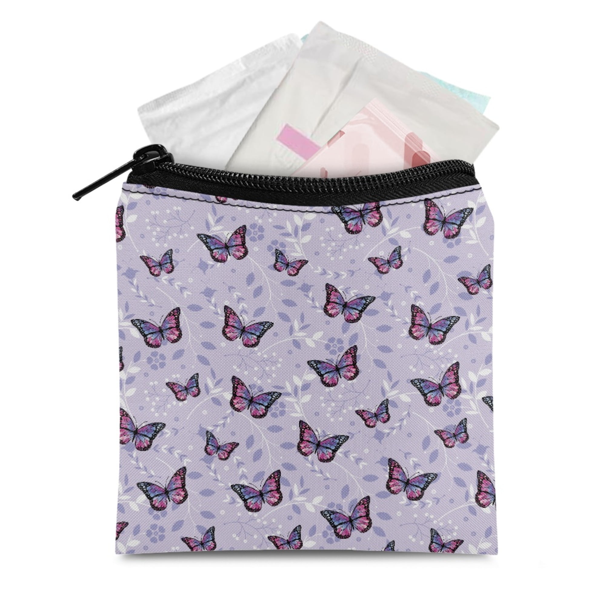 SEANATIVE Butterfly Sanitary Napkin Storage Bag for Women 2 PCS ...