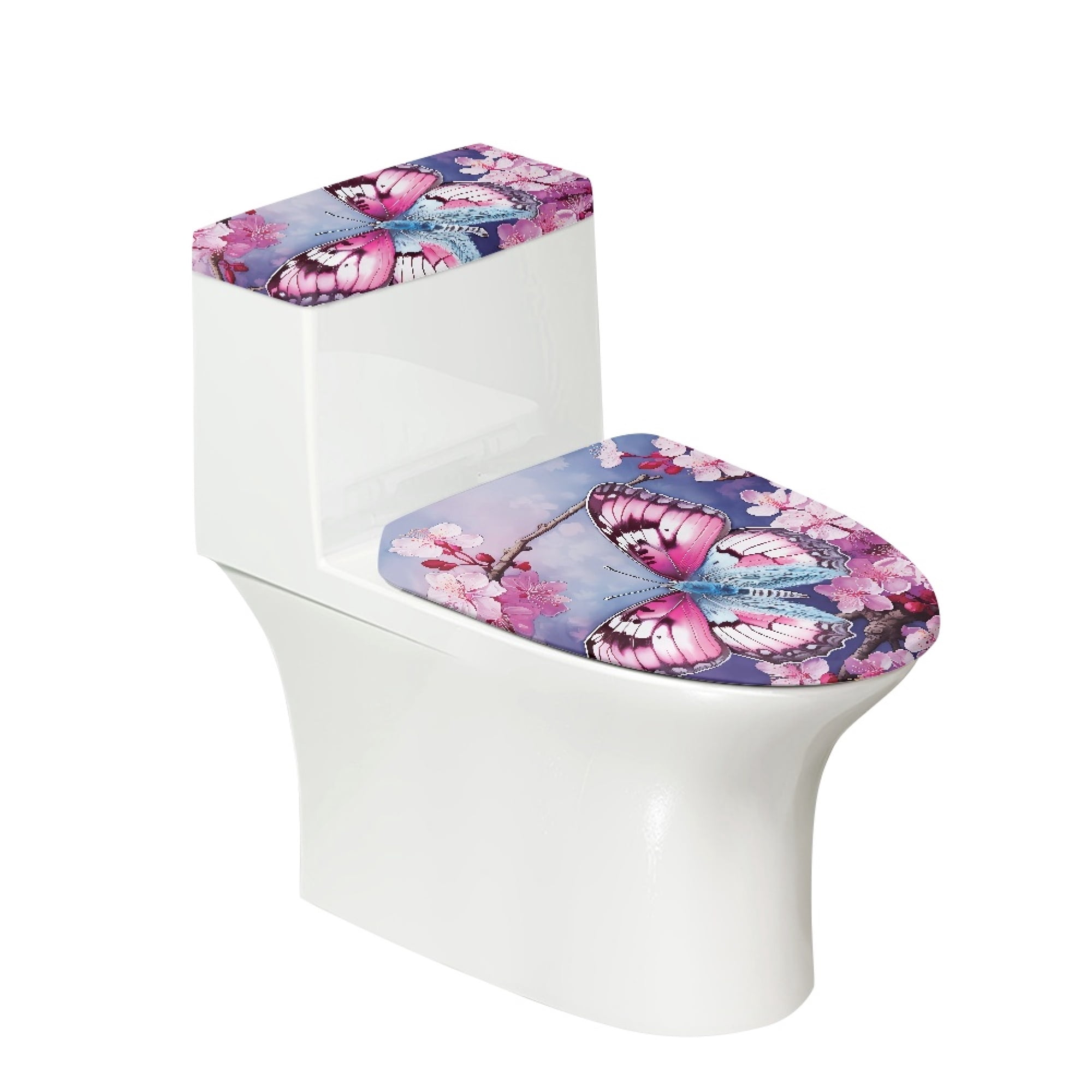 SEANATIVE Butterfly Toilet Lid Dust Cover Stays in Place Toilet Seat ...