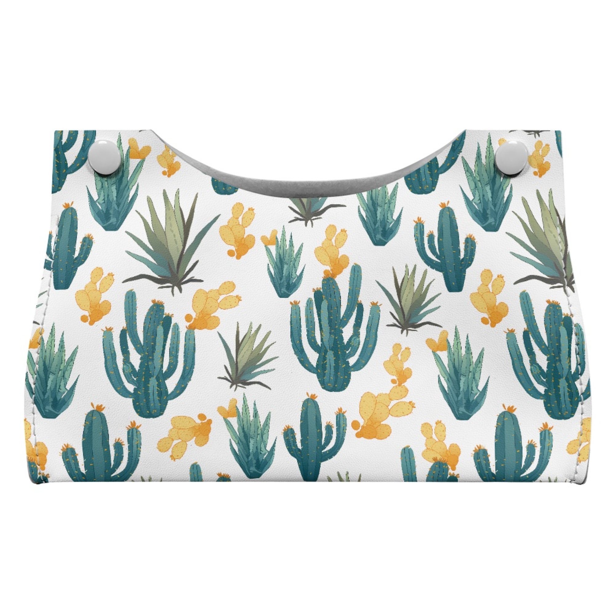 SEANATIVE Cactus Tissue Box Cover PU Leather Rectangular Tissue Box ...