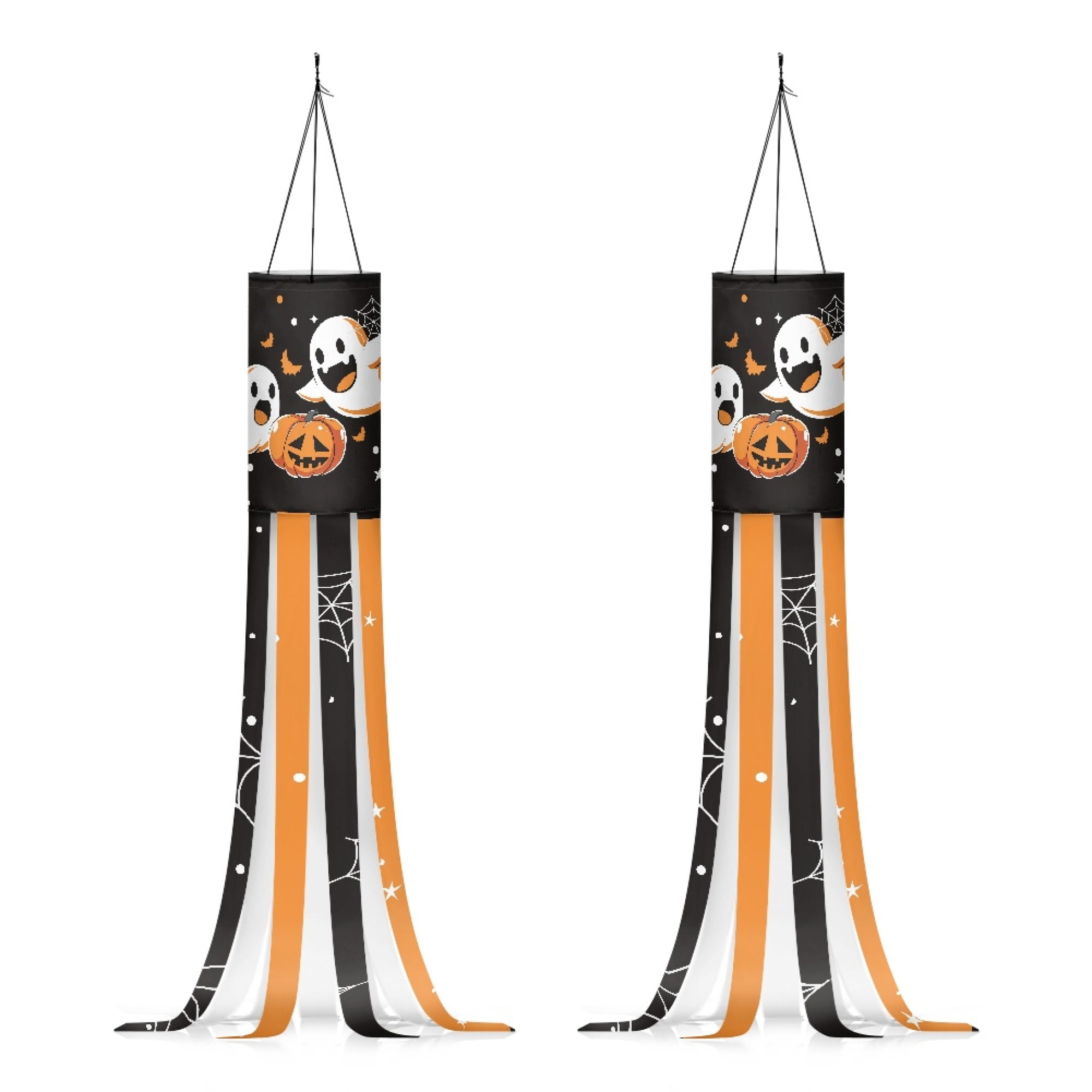SEANATIVE Cartoon Ghost Windsock 2 Piece Halloween Pumpkin Wind Socks ...