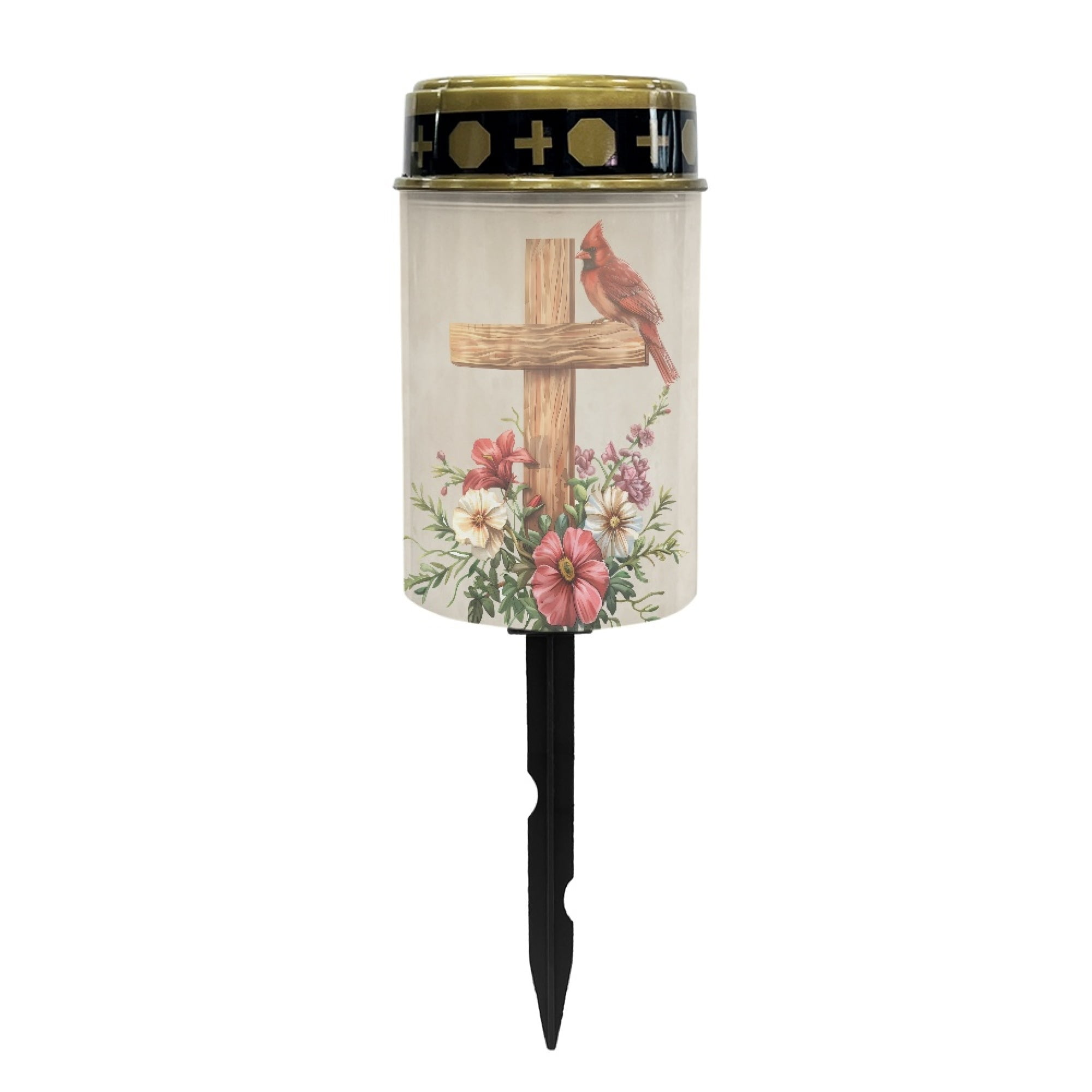 SEANATIVE Cemetery Cross Solar Lights for Grave Cardinal Solar Lights ...
