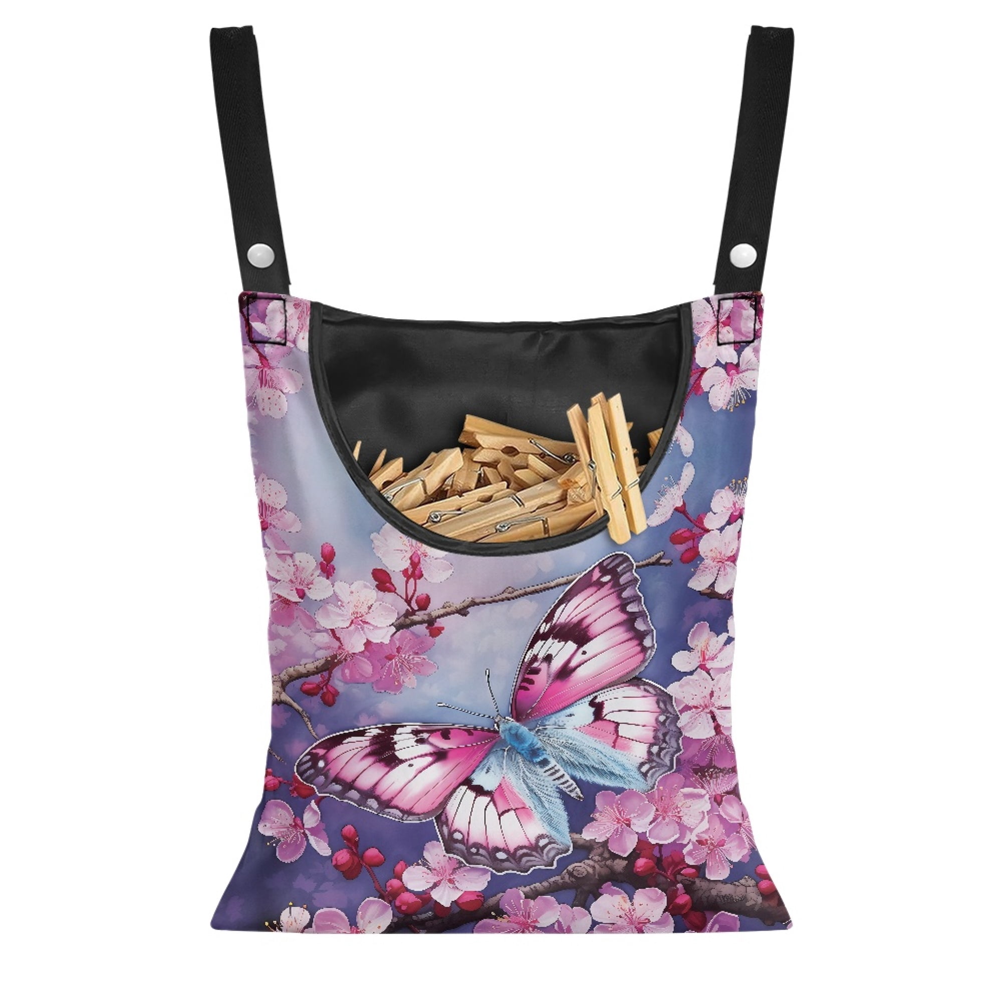 SEANATIVE Cherry Blossom Clothes Pin Hanging Bag Butterfly Clothes Pin ...