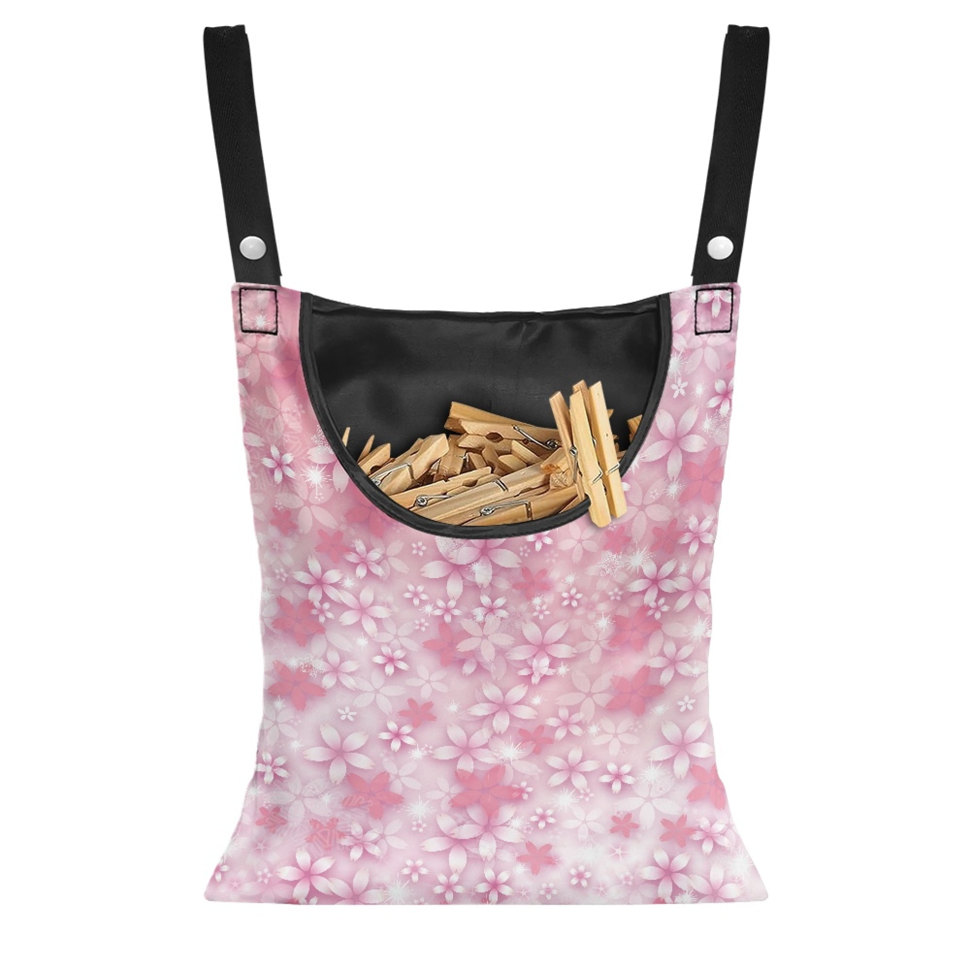 SEANATIVE Cherry Blossom Clothespin Pouch Aesthetic Clothespin Bag with ...