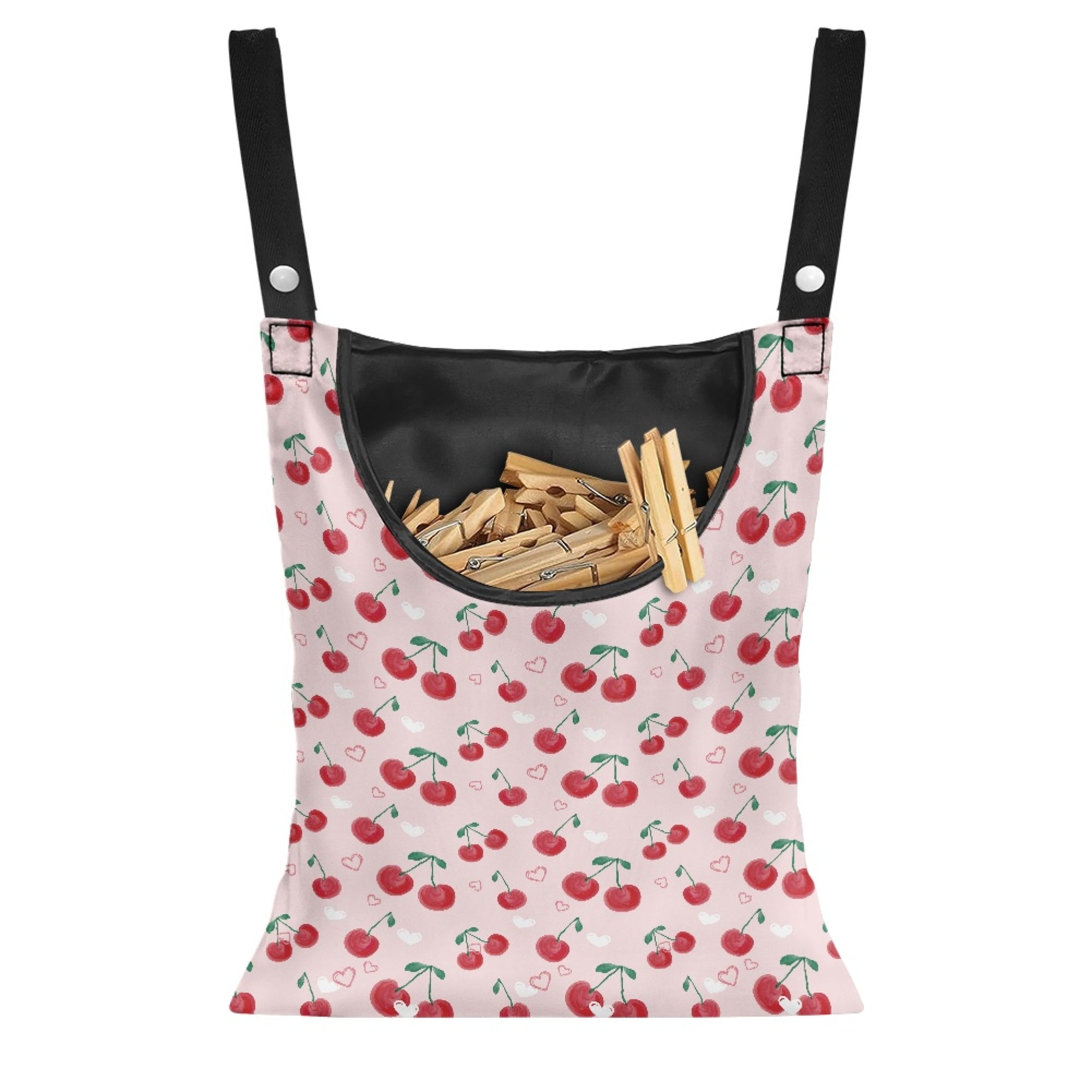 SEANATIVE Cherry Clothespin Bag with Hanging Hook Soft Clothes Pin Bag ...