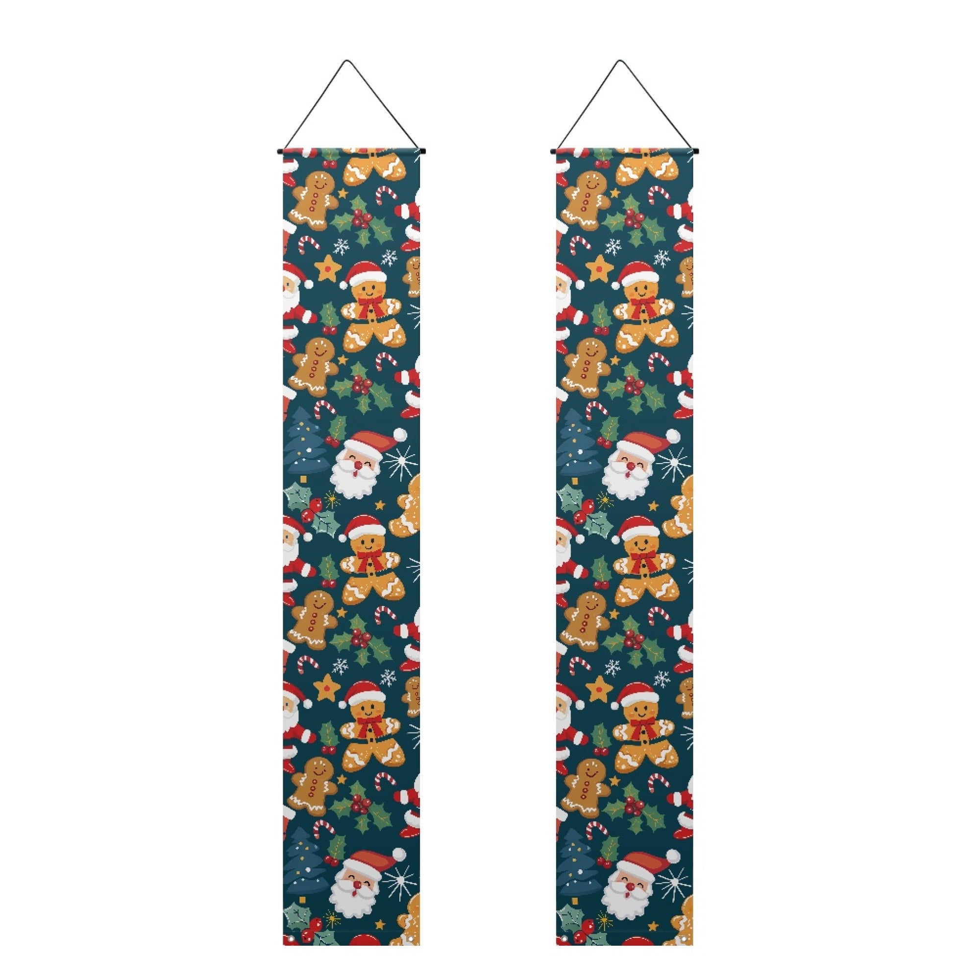 SEANATIVE Christmas Gingerbread Porch Banners 2 PCS Xmas Santa Claus ...