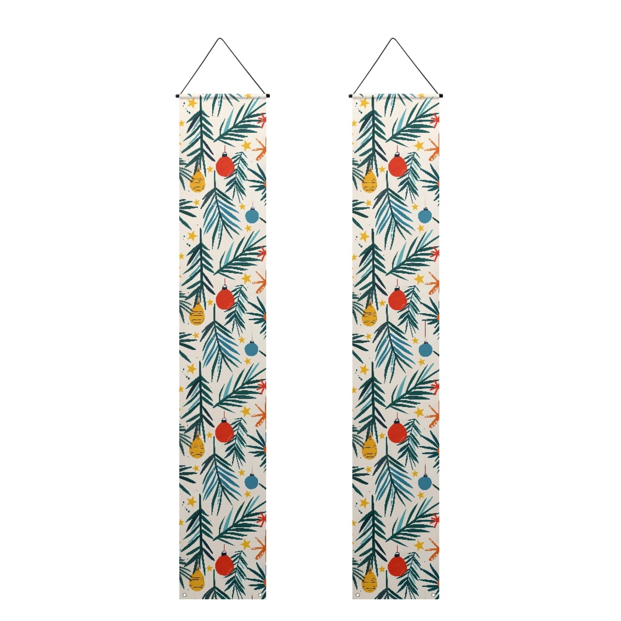 SEANATIVE Christmas Lights Porch Banners Set of 2 Hanging Flag Porch ...