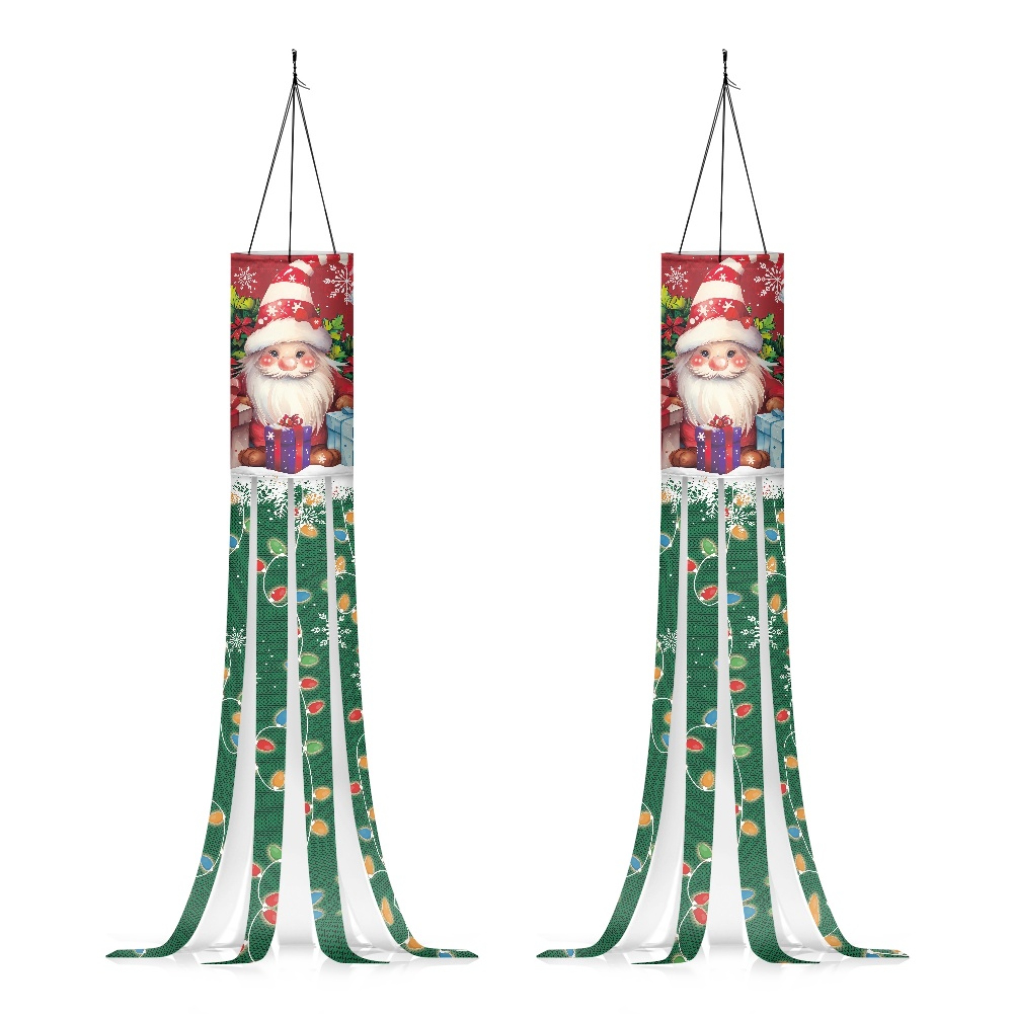 SEANATIVE Christmas Lights Windsocks Outdoor Handing 2 PCS 40 Inch ...