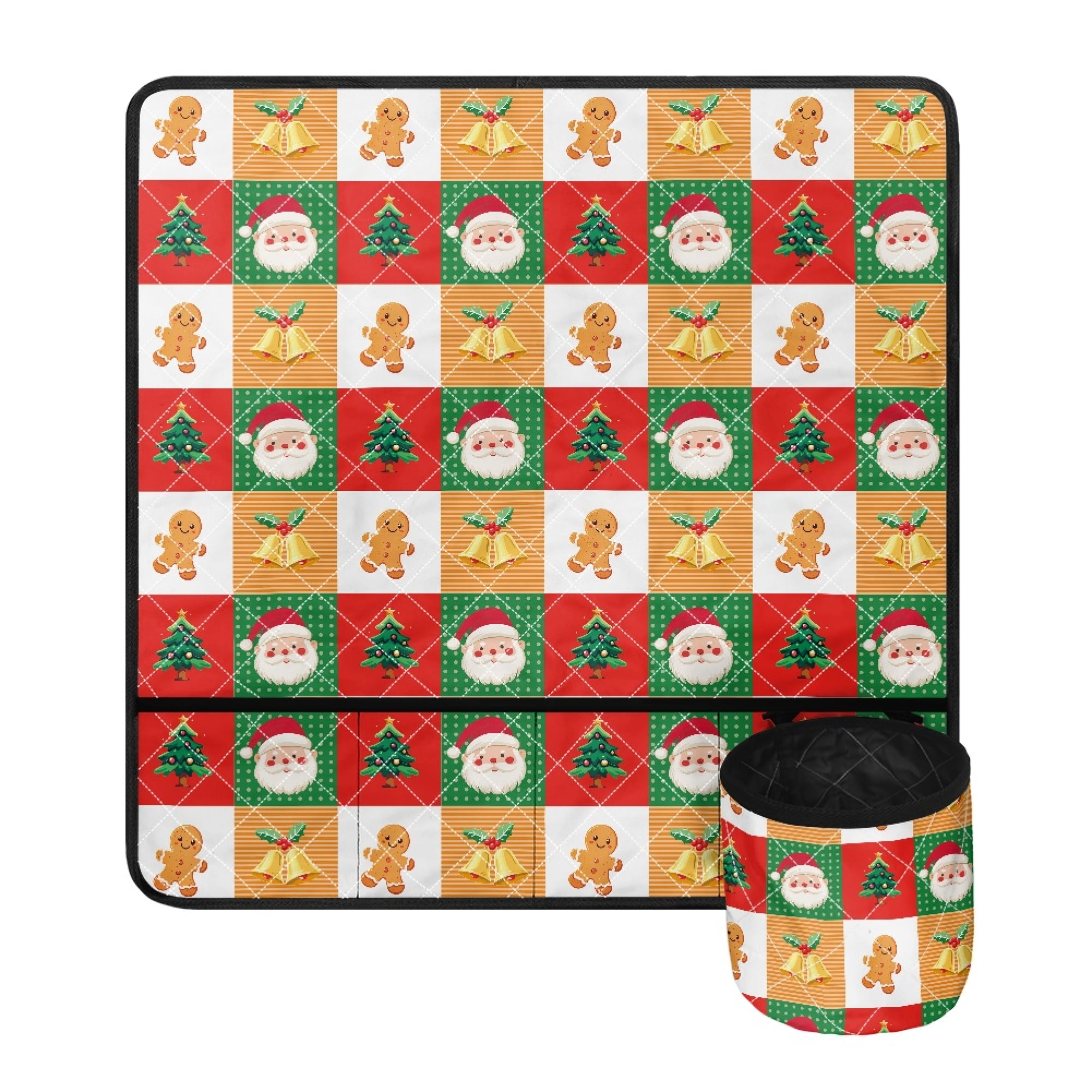 SEANATIVE Christmas Sewing Machine Mat with Small Cylinder Buffalo Grid ...
