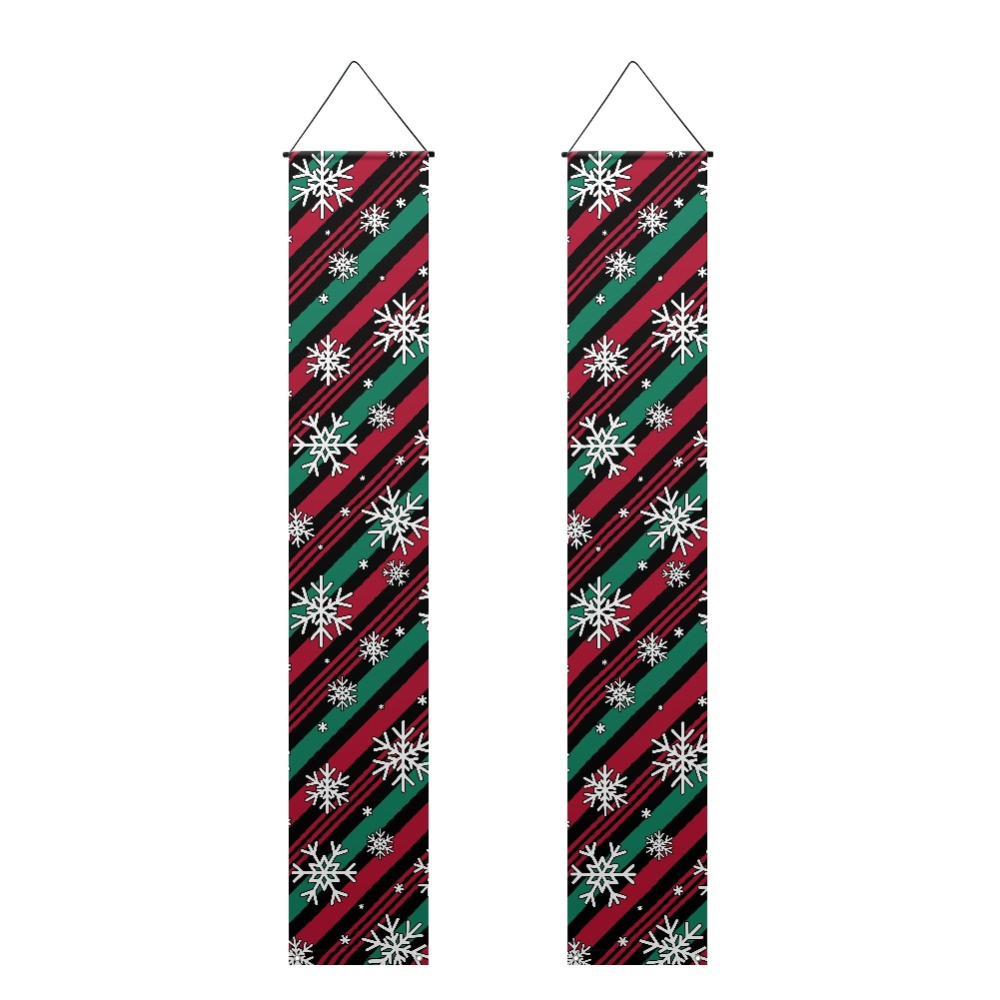 SEANATIVE Christmas Stripes Porch Banner Home Decor Xmas Snowflake ...