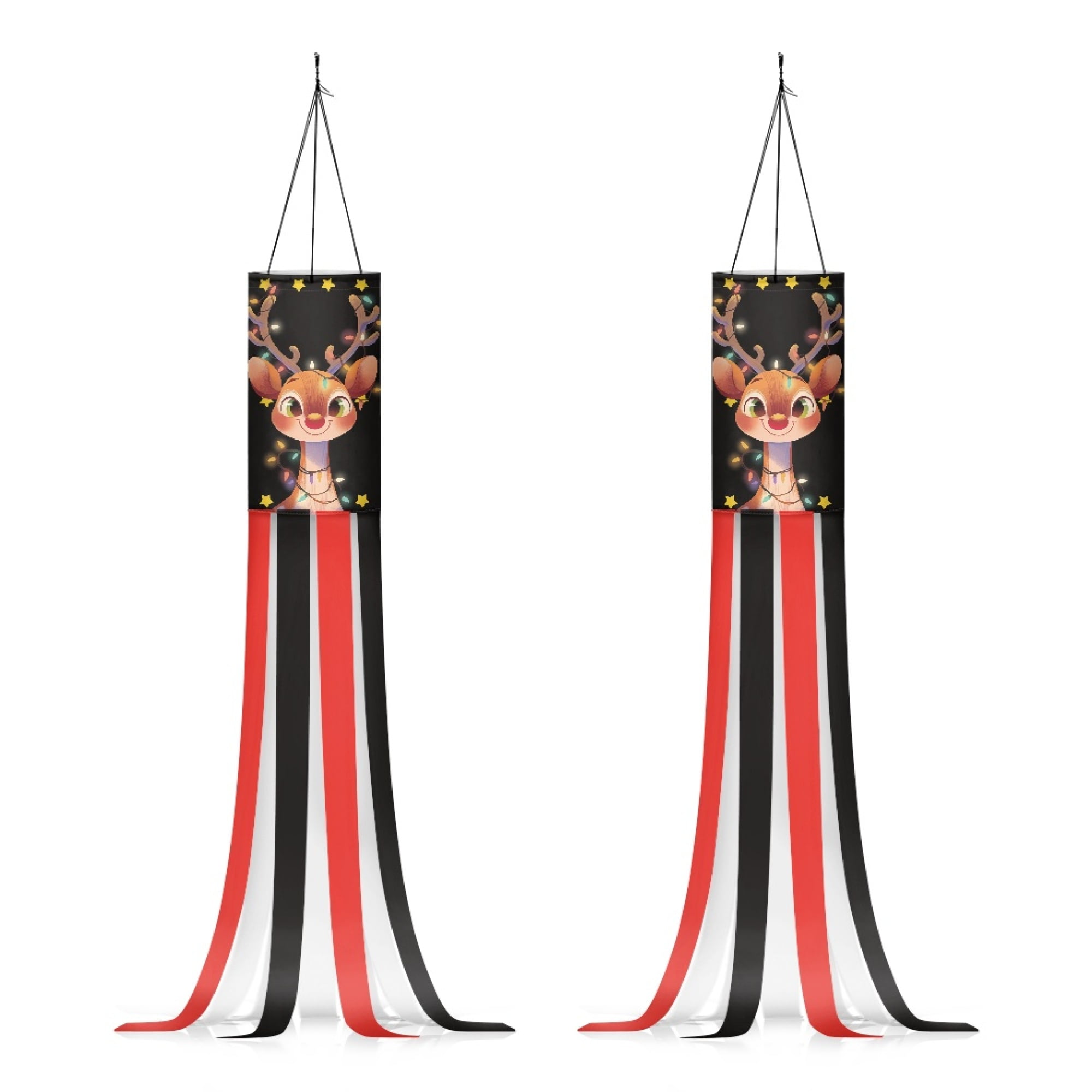 SEANATIVE Christmas Windsocks Flag Cartoon Reindeer Wind Socks with ...