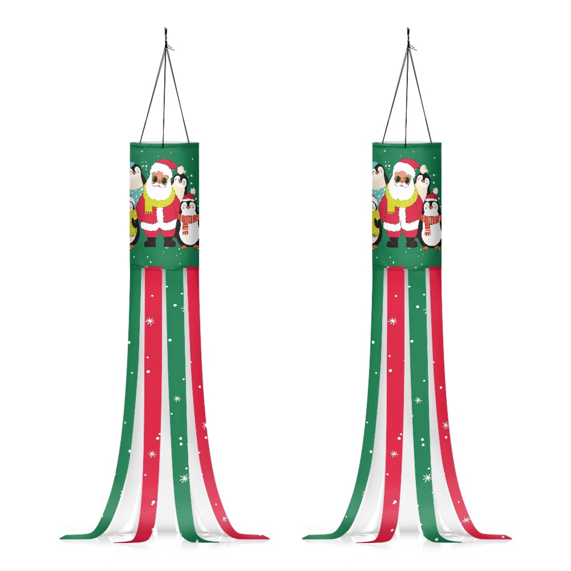 SEANATIVE Chrsitmas Santa Claus Windsocks Hanging Windsock Cute Penguin ...