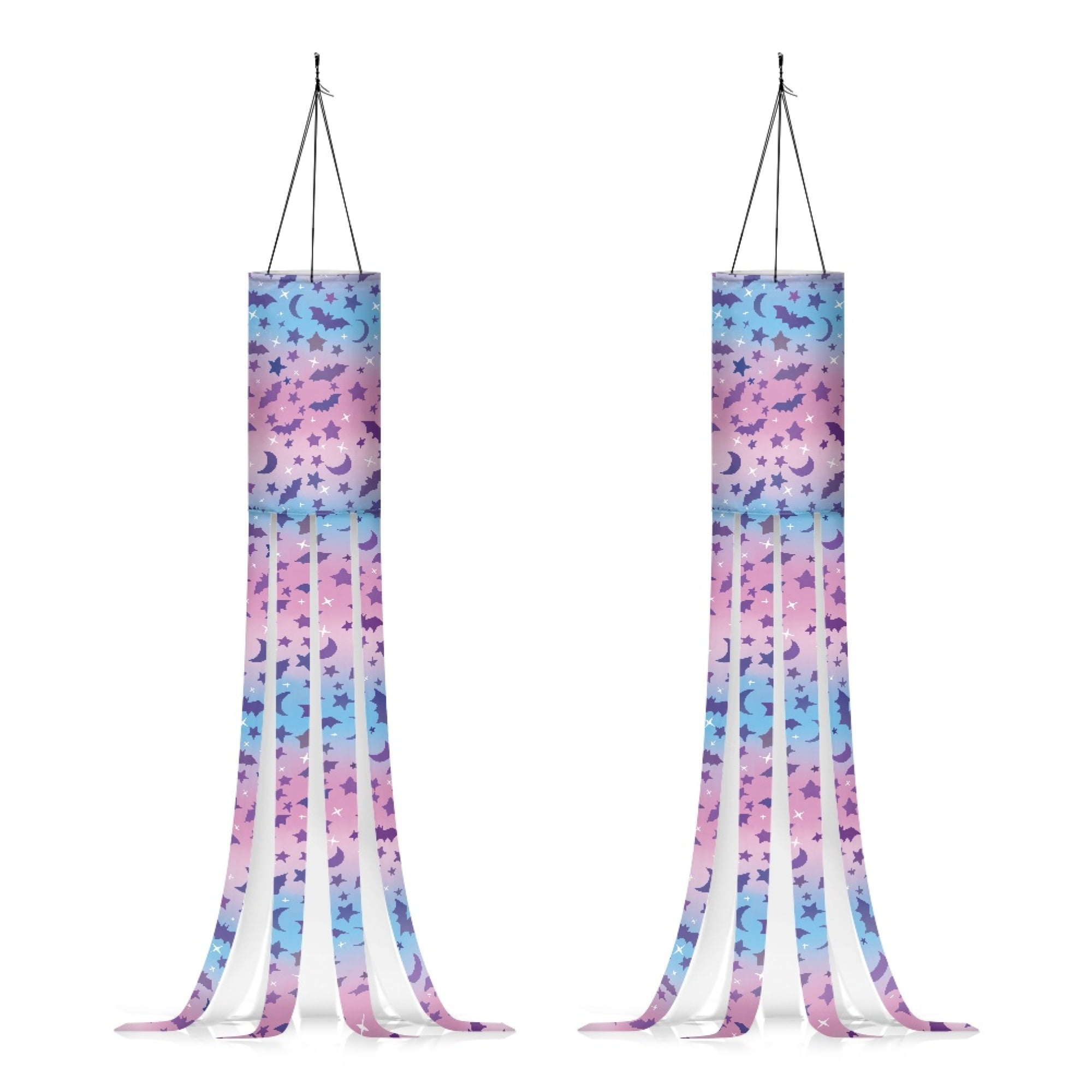 SEANATIVE Colorful Halloween Bats Windsocks Hanging Flags 2 Pack Wind ...