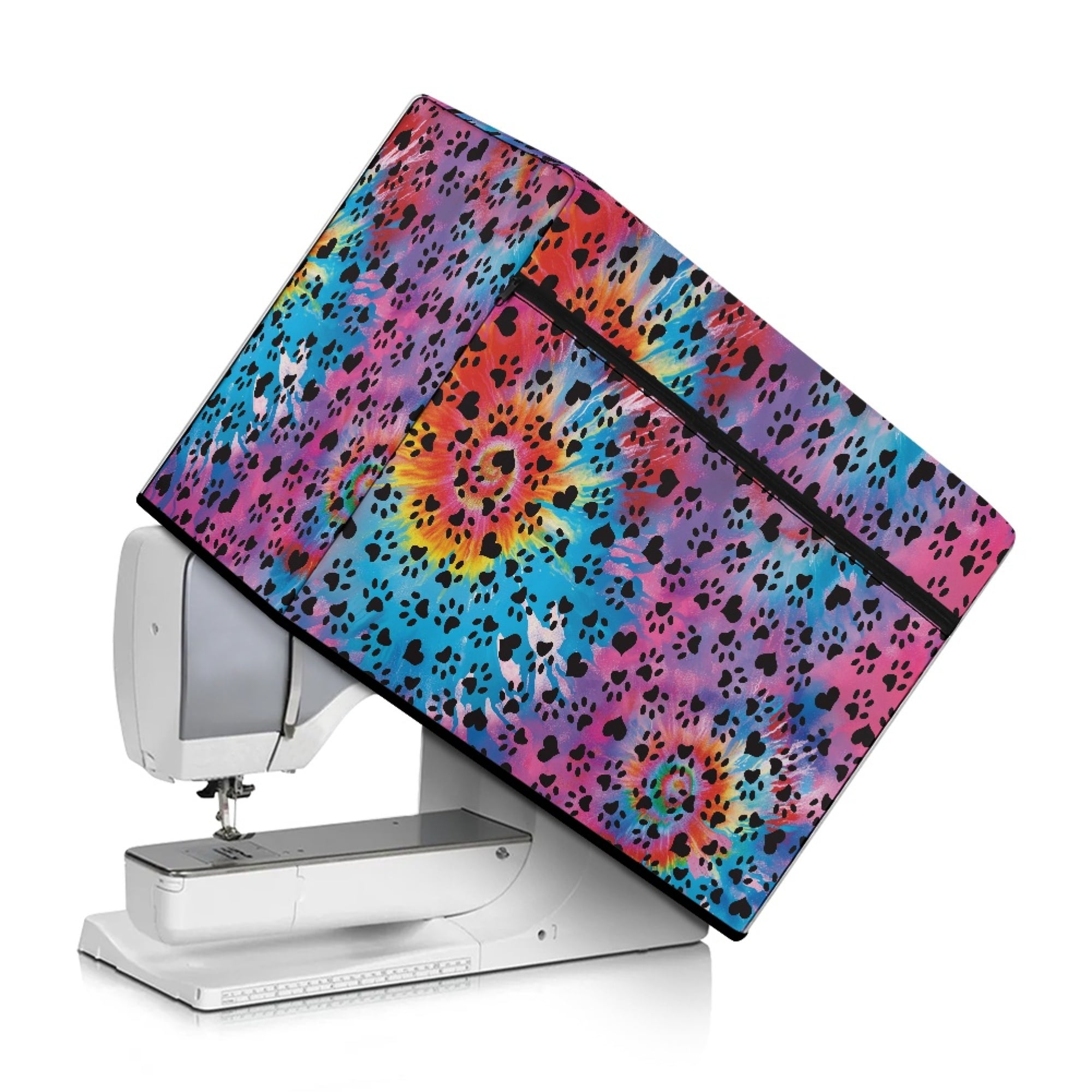 SEANATIVE Colorful Tie Dye Sewing Machine Dust Cover with Storage ...