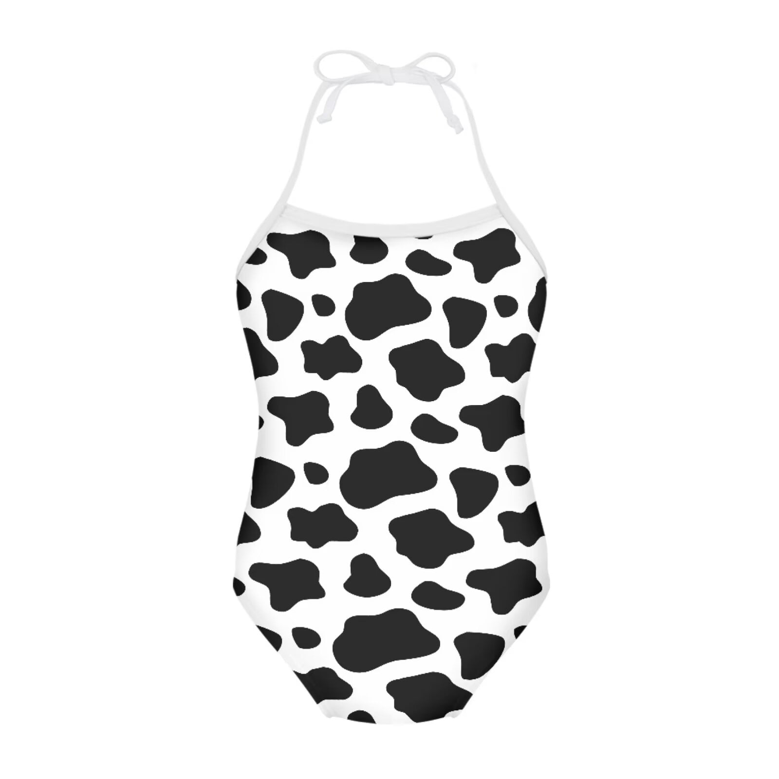 SEANATIVE Cow Print One Piece Swimwear for Girls Size 7-8 Years Elastic ...