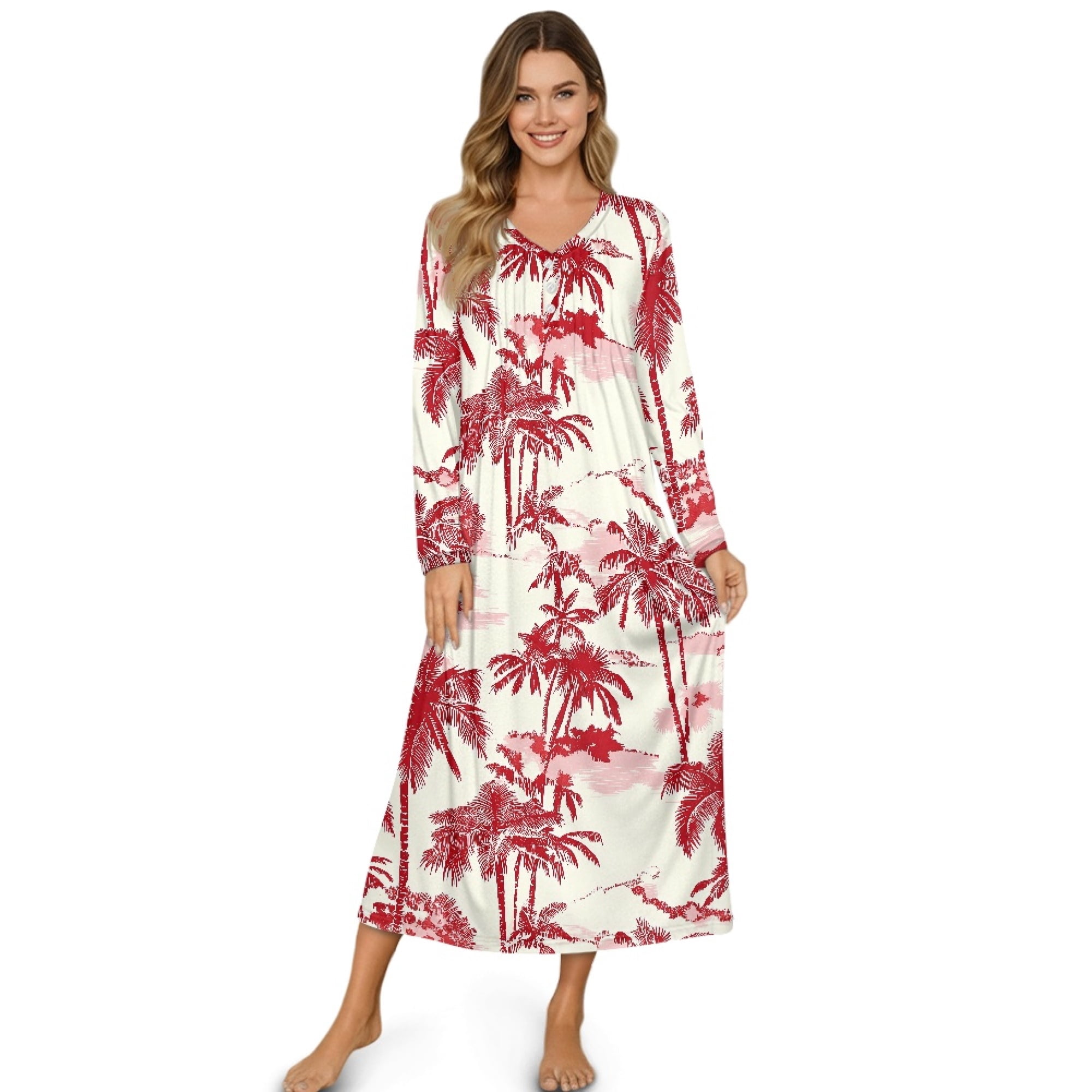 SEANATIVE Cozy Winter Nightgown for Women Soft Lightweight Sleepshirt ...