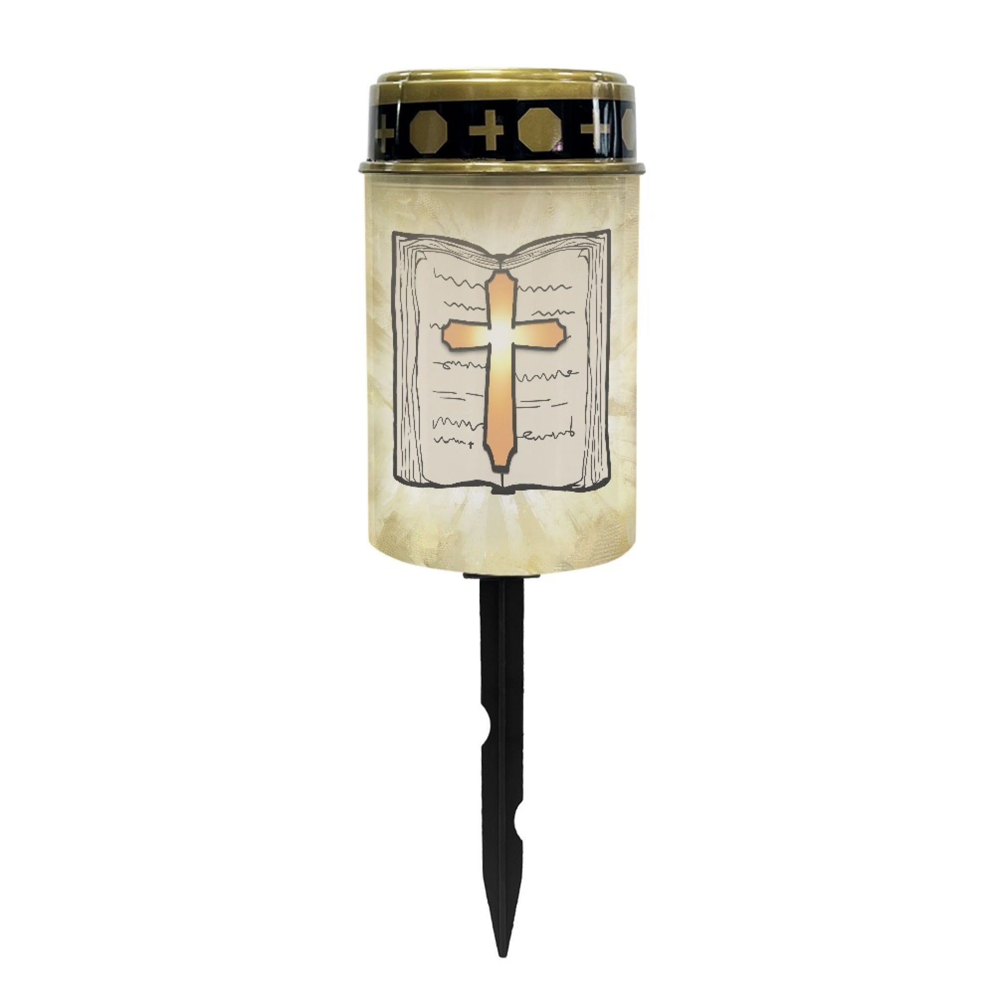 SEANATIVE Cross Grave Solar Lights Waterproof Cemetery Solar Powered ...