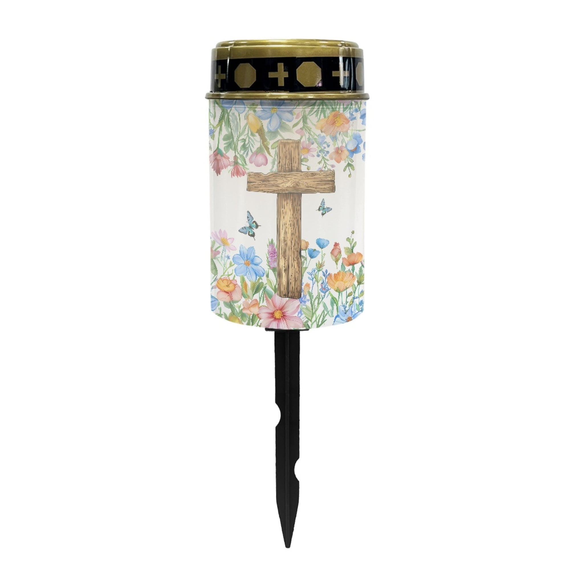 SEANATIVE Cross Solar Powered Memorial Light Waterproof Solar Cemetery ...