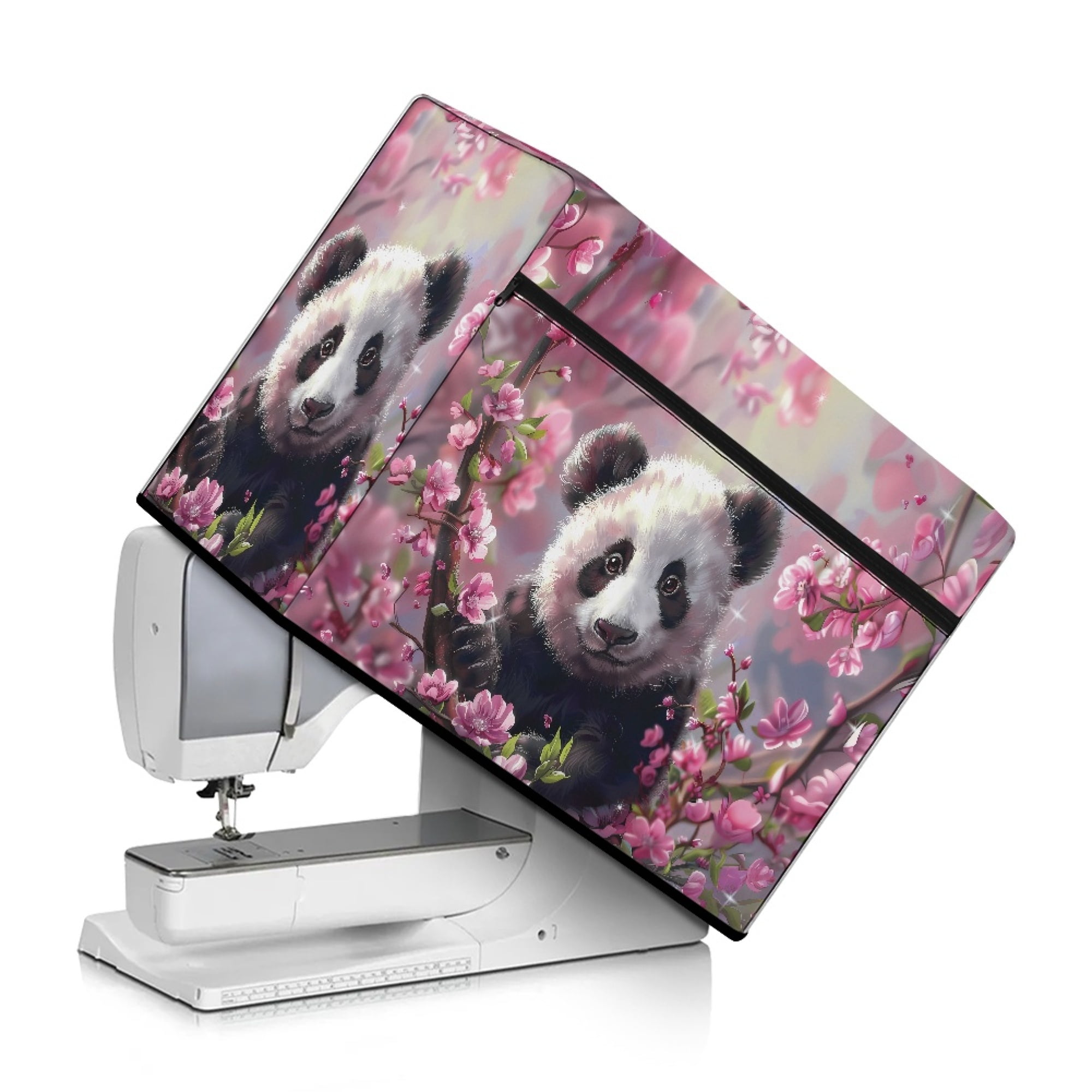 SEANATIVE Cute Panda Sewing Machine Dust Cover Cherry Blossom Sewing ...