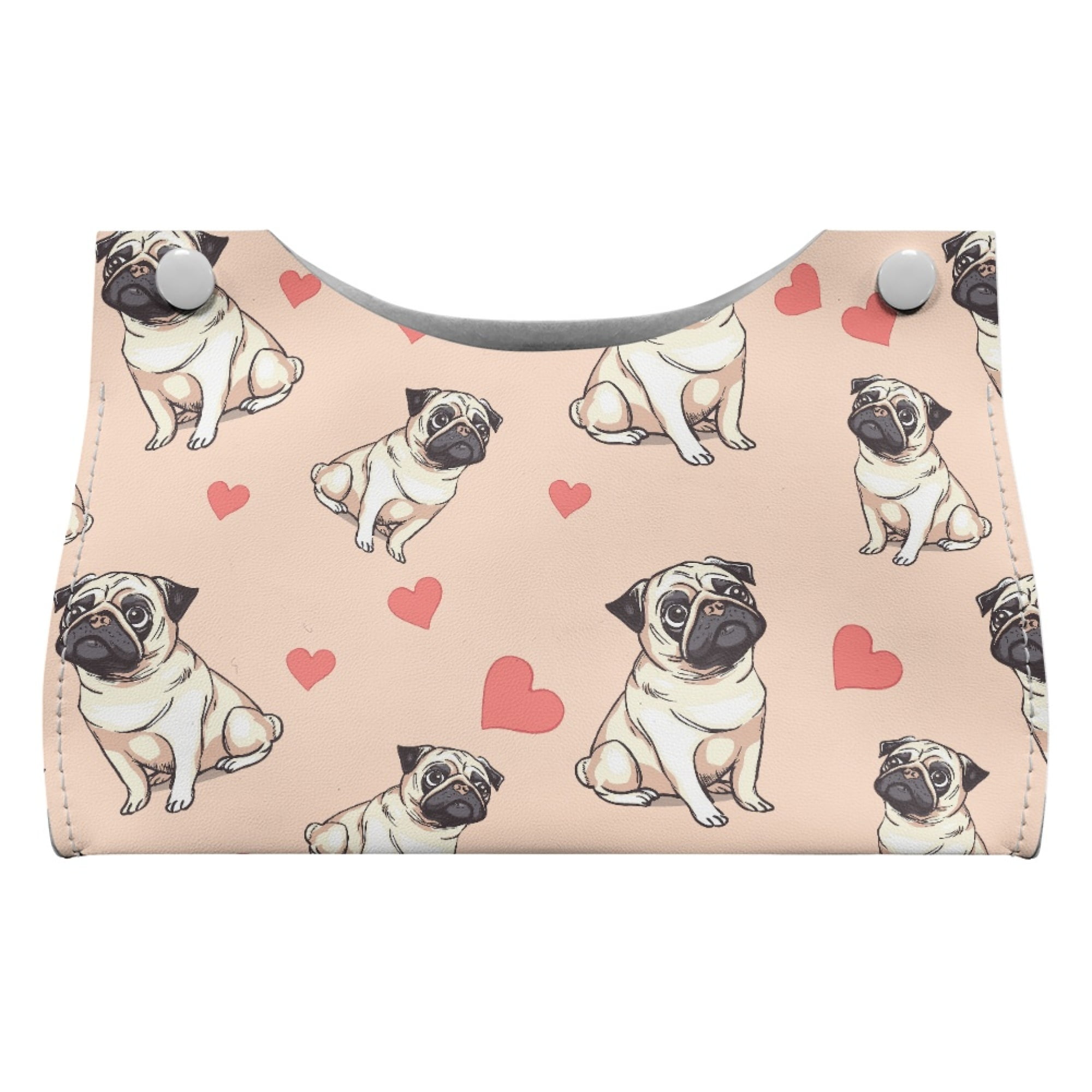SEANATIVE Cute Pug Tissue Box Cover Rectangle Tissue Box Holder, PU ...