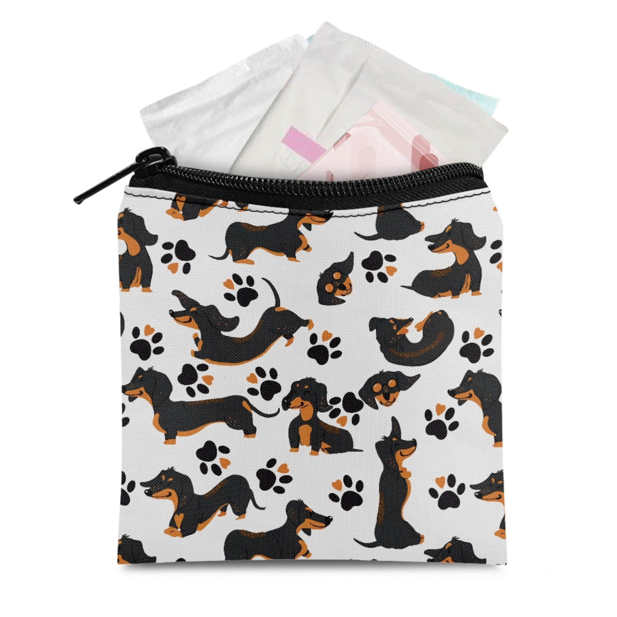 SEANATIVE Dachshund Paws Sanitary Napkin Storage Bag for Women 2pcs ...