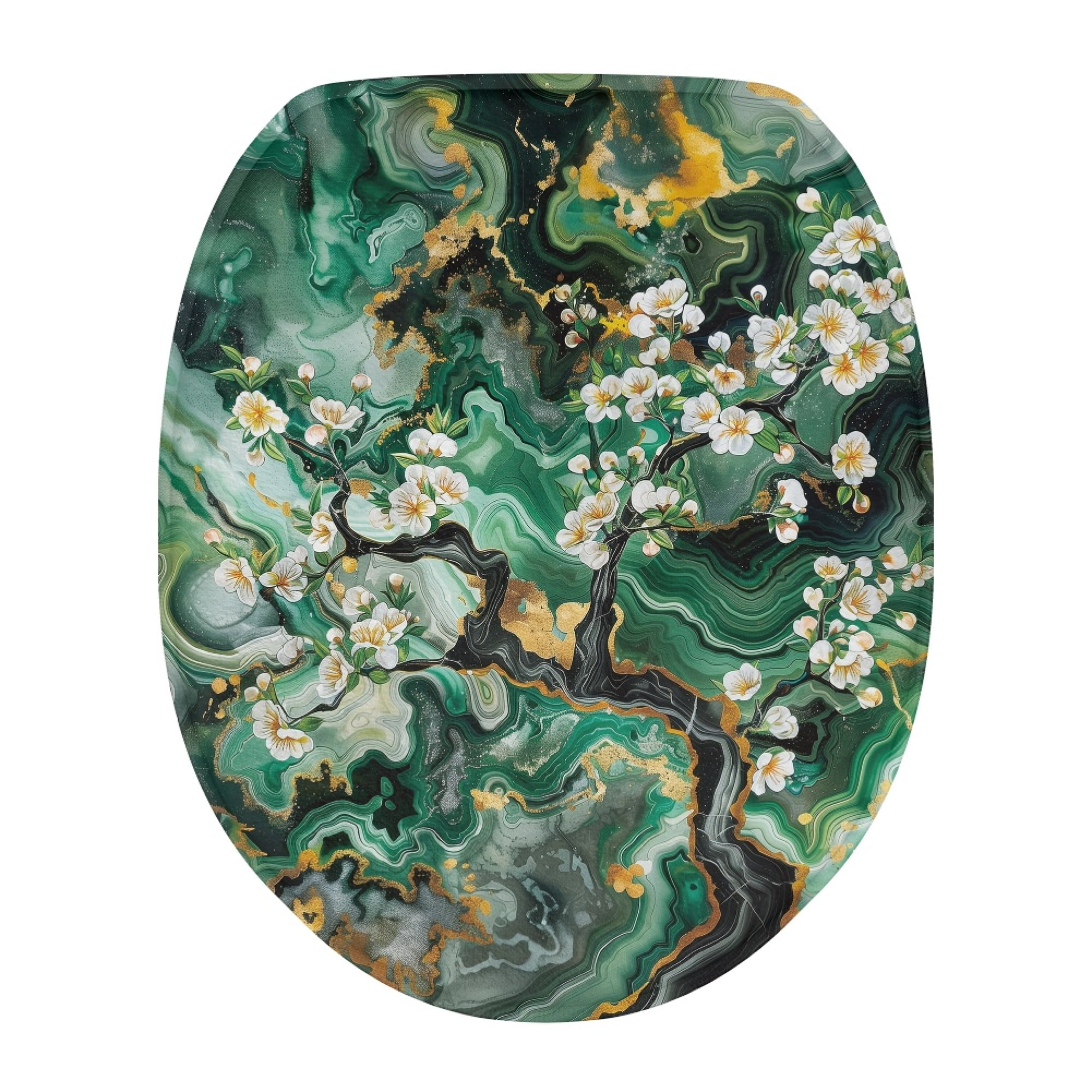 SEANATIVE Daisy Toilet Seat Lid Cover Marble Stripes Toilet Lid Covers ...