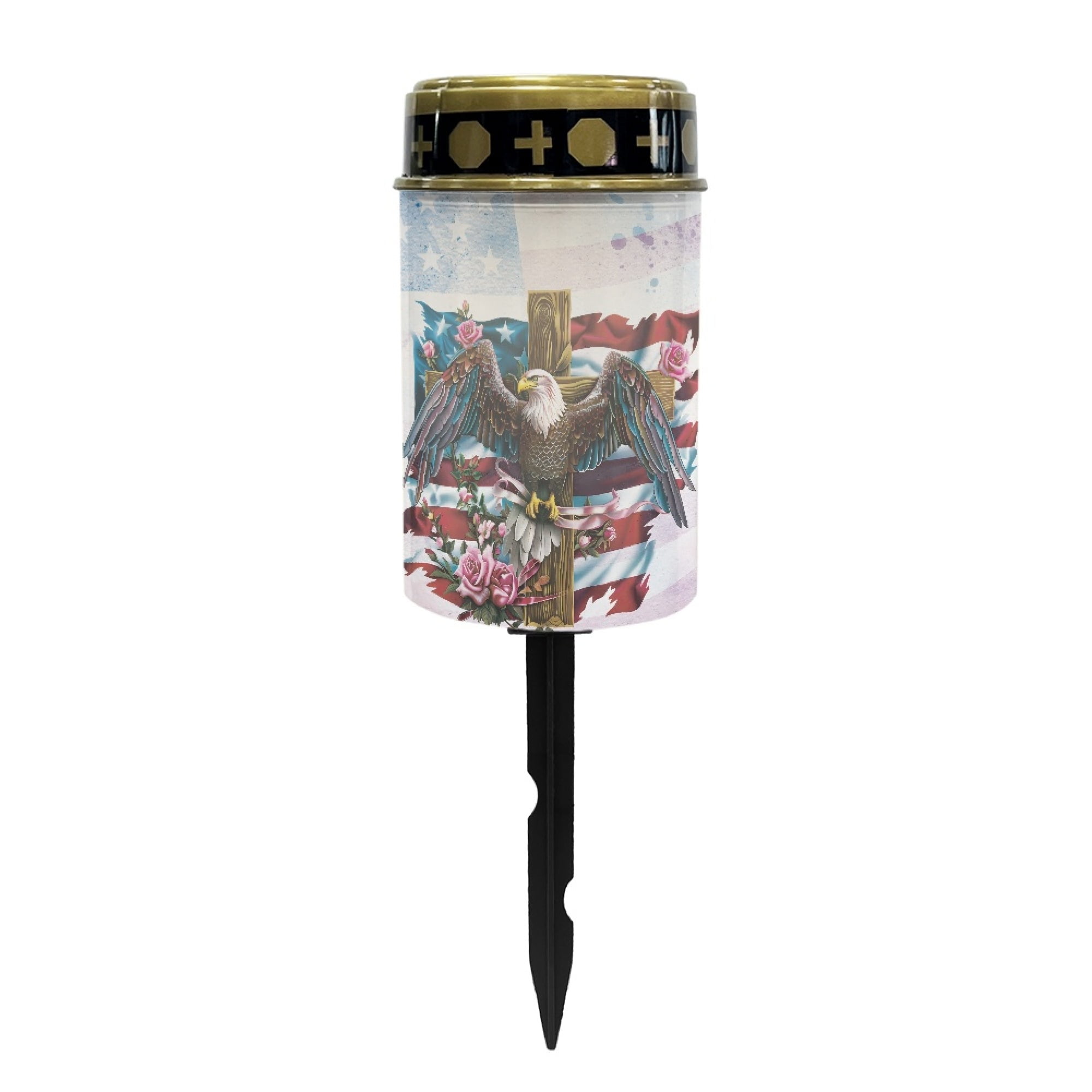 SEANATIVE Eagle Solar Memorial Lights for Graves Cross Cemetery Solar ...