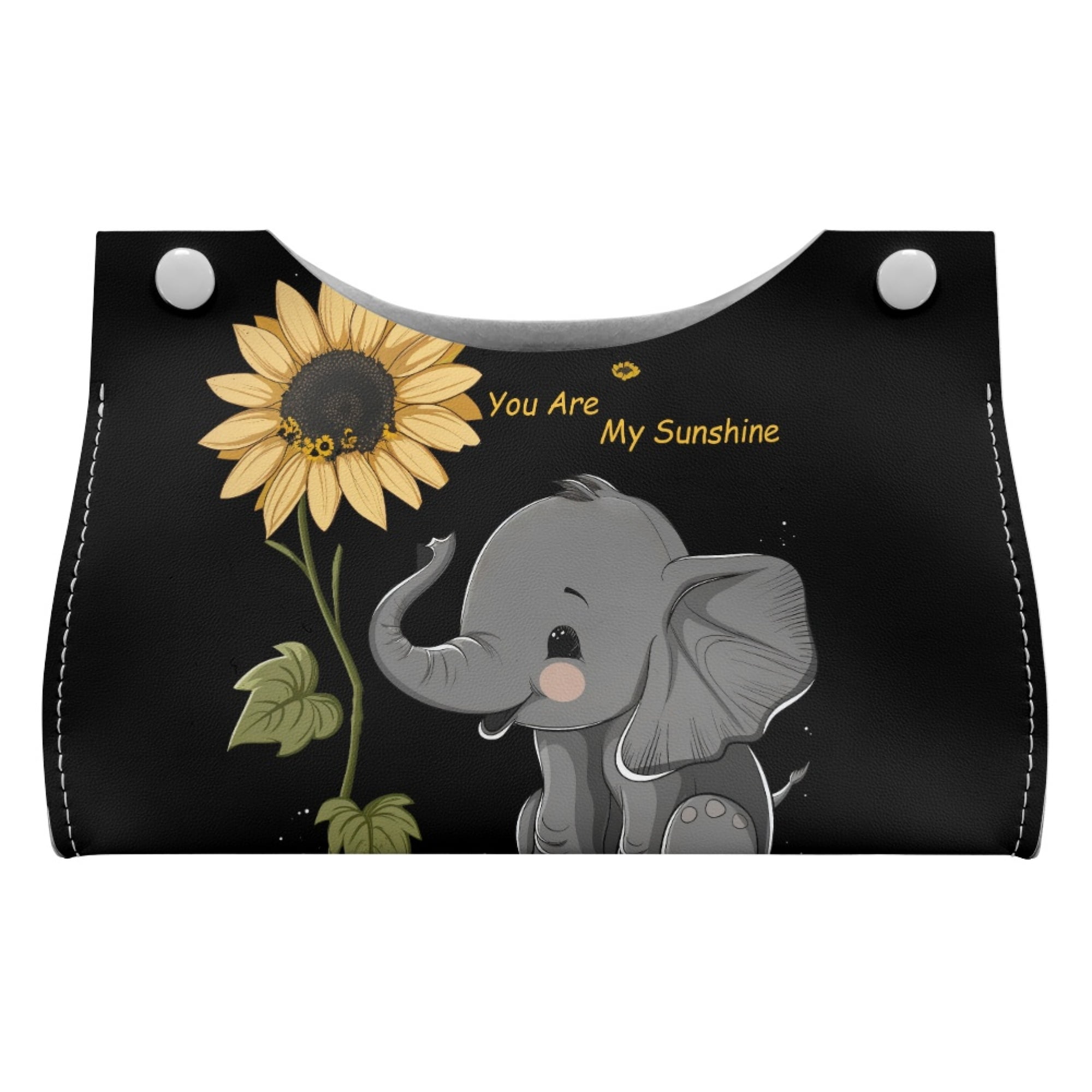 SEANATIVE Elephant Tissue Box Cover Rectangular PU Leather Tissue Box ...