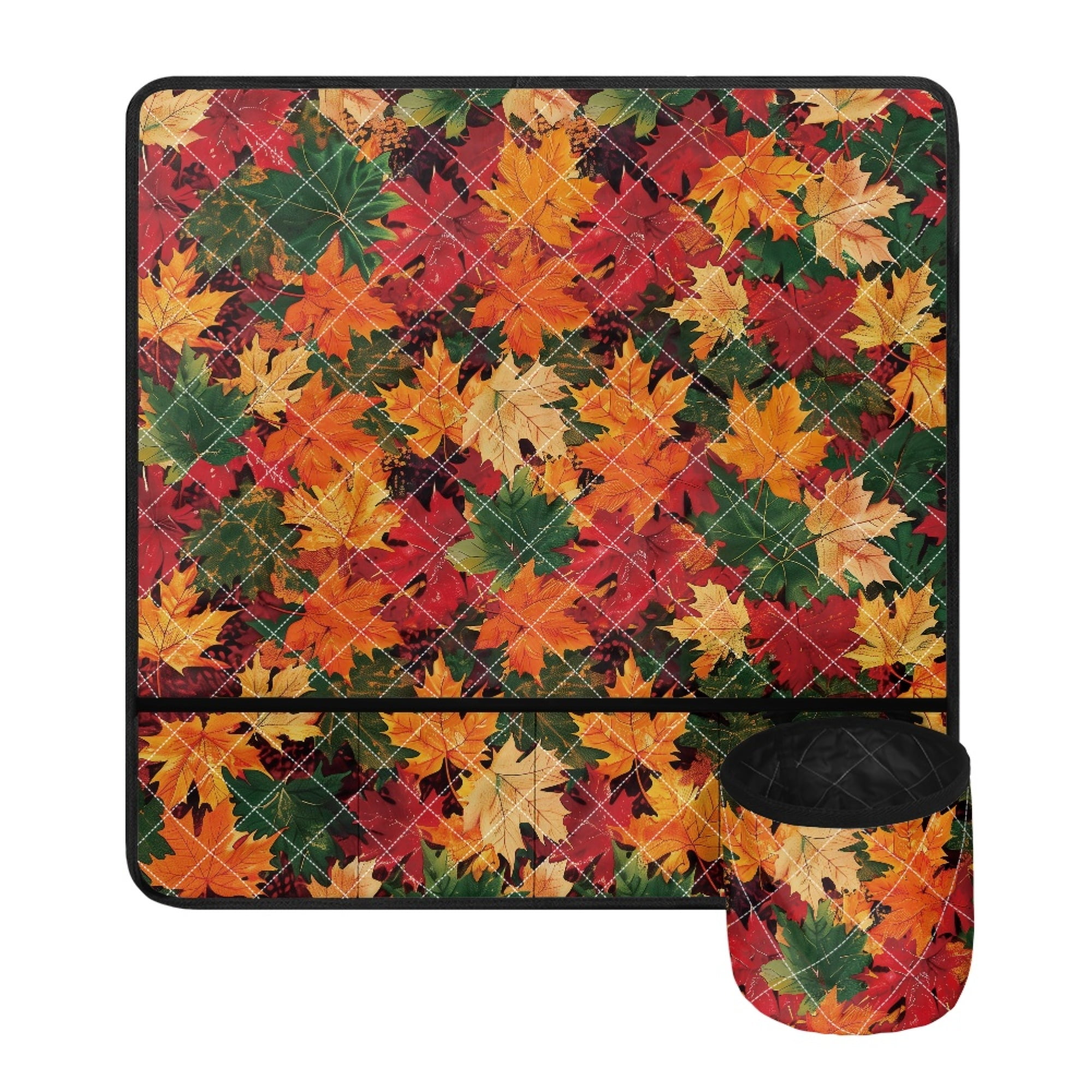 SEANATIVE Fall Maple Leaves Sewing Machine Mat with Small Cylinder ...