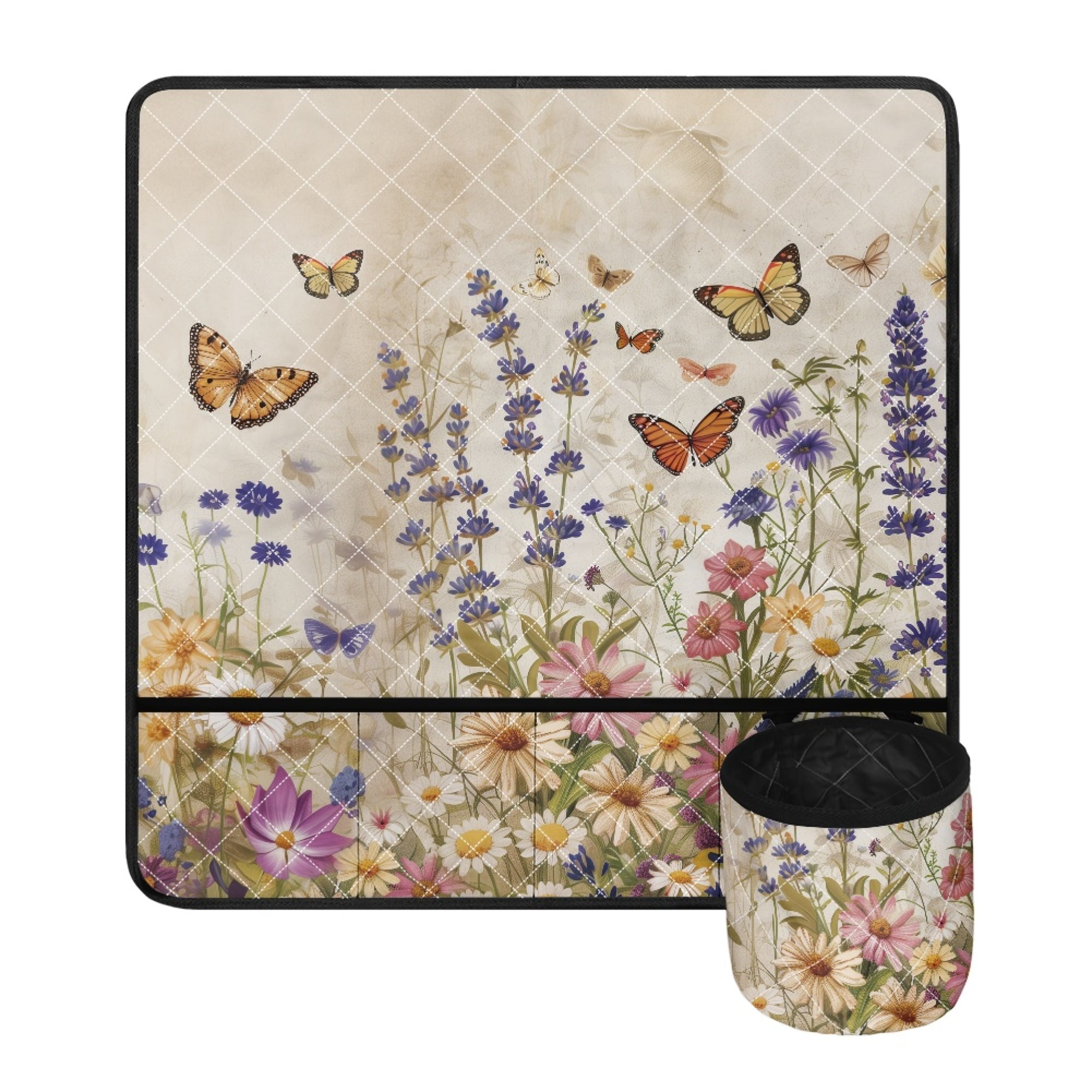 SEANATIVE Floral Butterfly Sewing Machine Pad Organizer Reduce ...