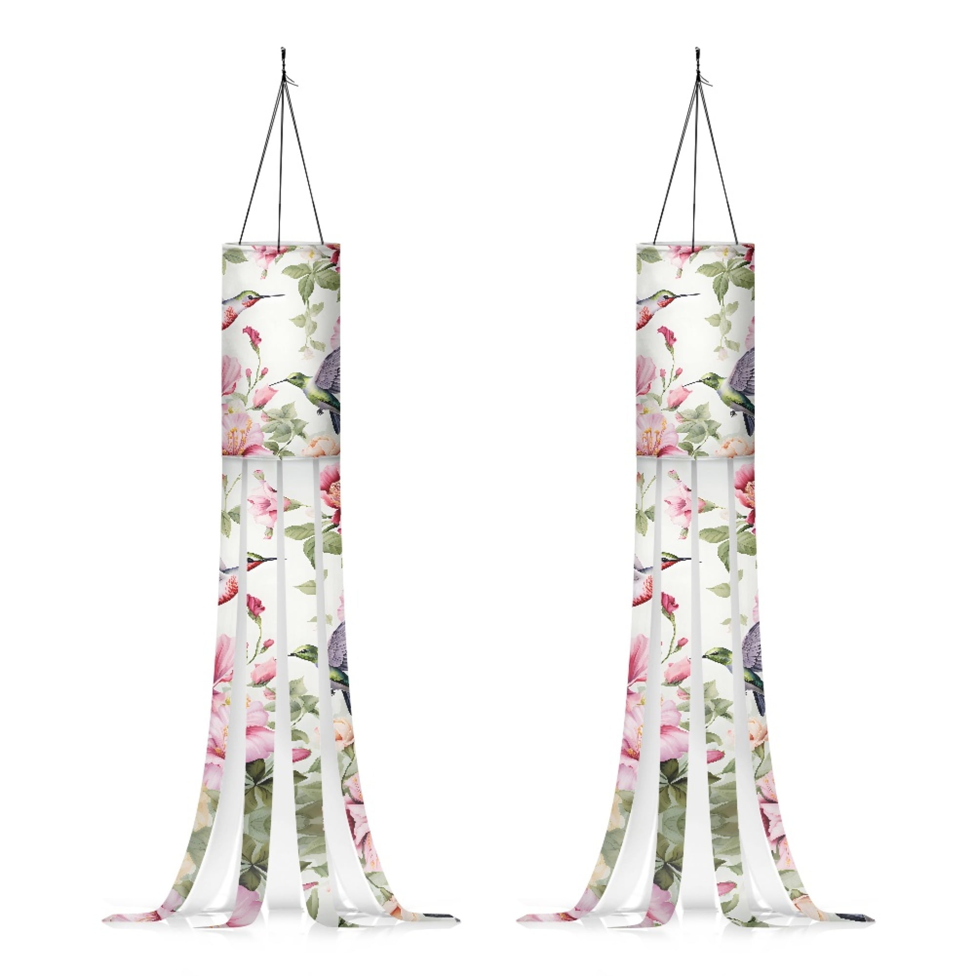 SEANATIVE Floral Hummingbird Windsocks 2 Piece Outdoor Hanging ...
