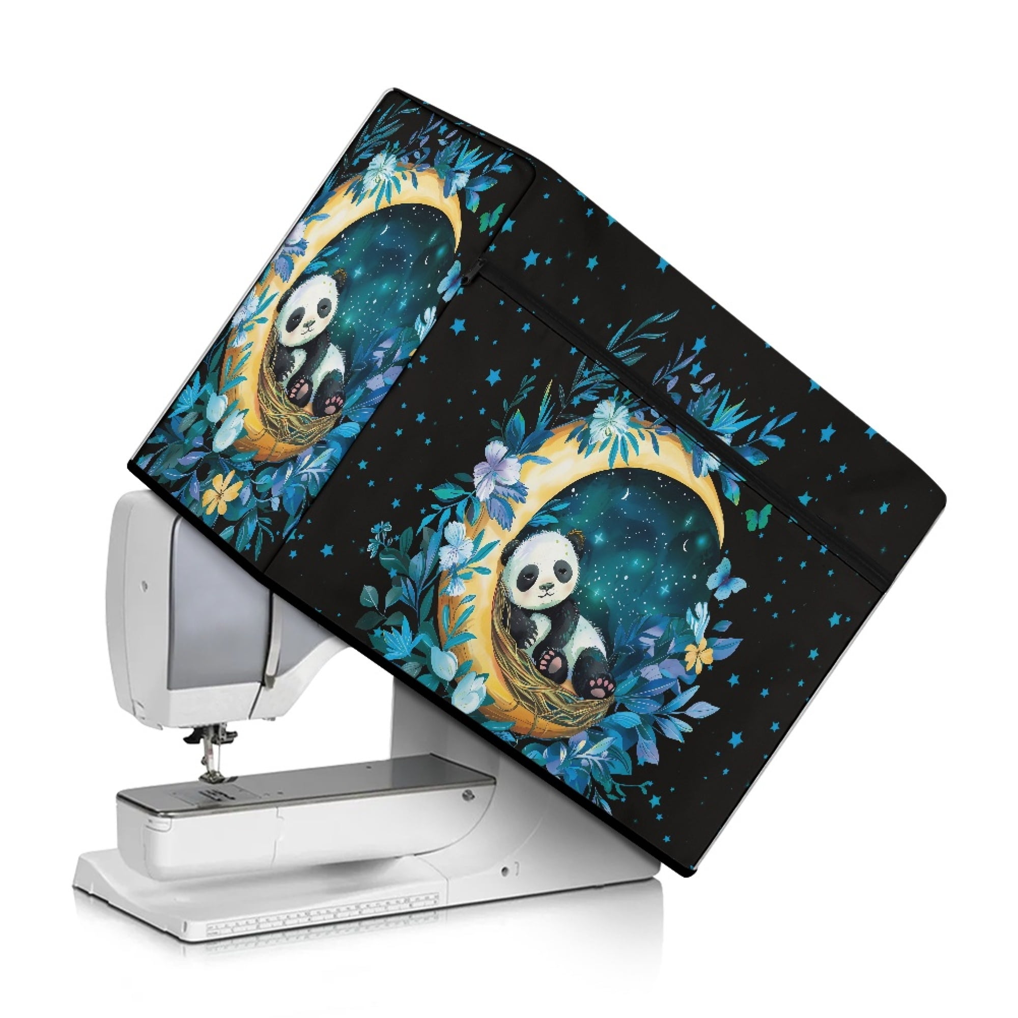 SEANATIVE Floral Moon Sewing Machine Cover with Storage Pocket Cute ...