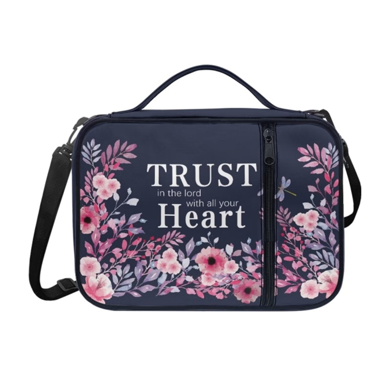 SEANATIVE Flower Bible Case with Shoulder Strap Dirt-Resistant Bible ...