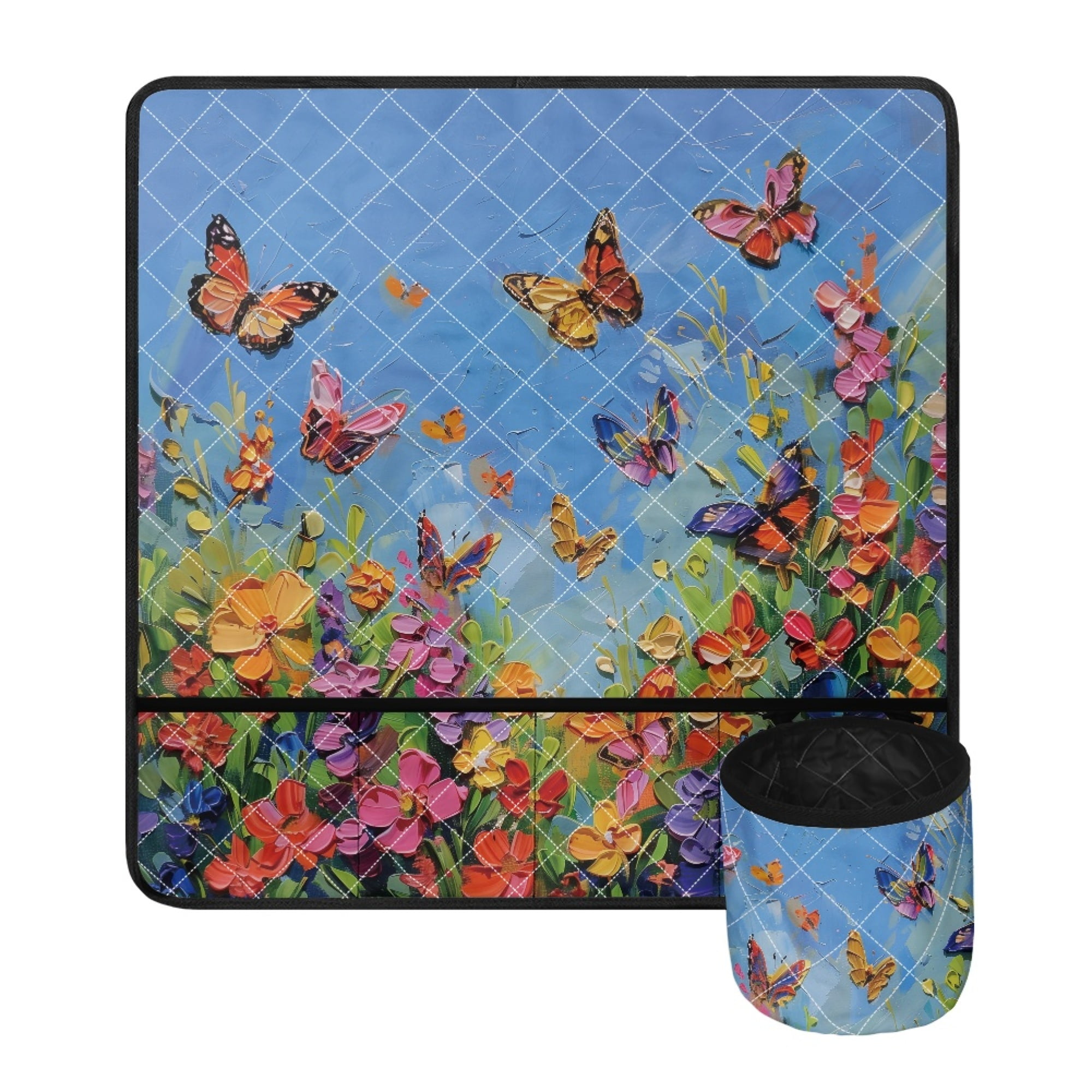 SEANATIVE Flower Butterfly Sewing Machine Mat for Table Non Slip Sewing ...