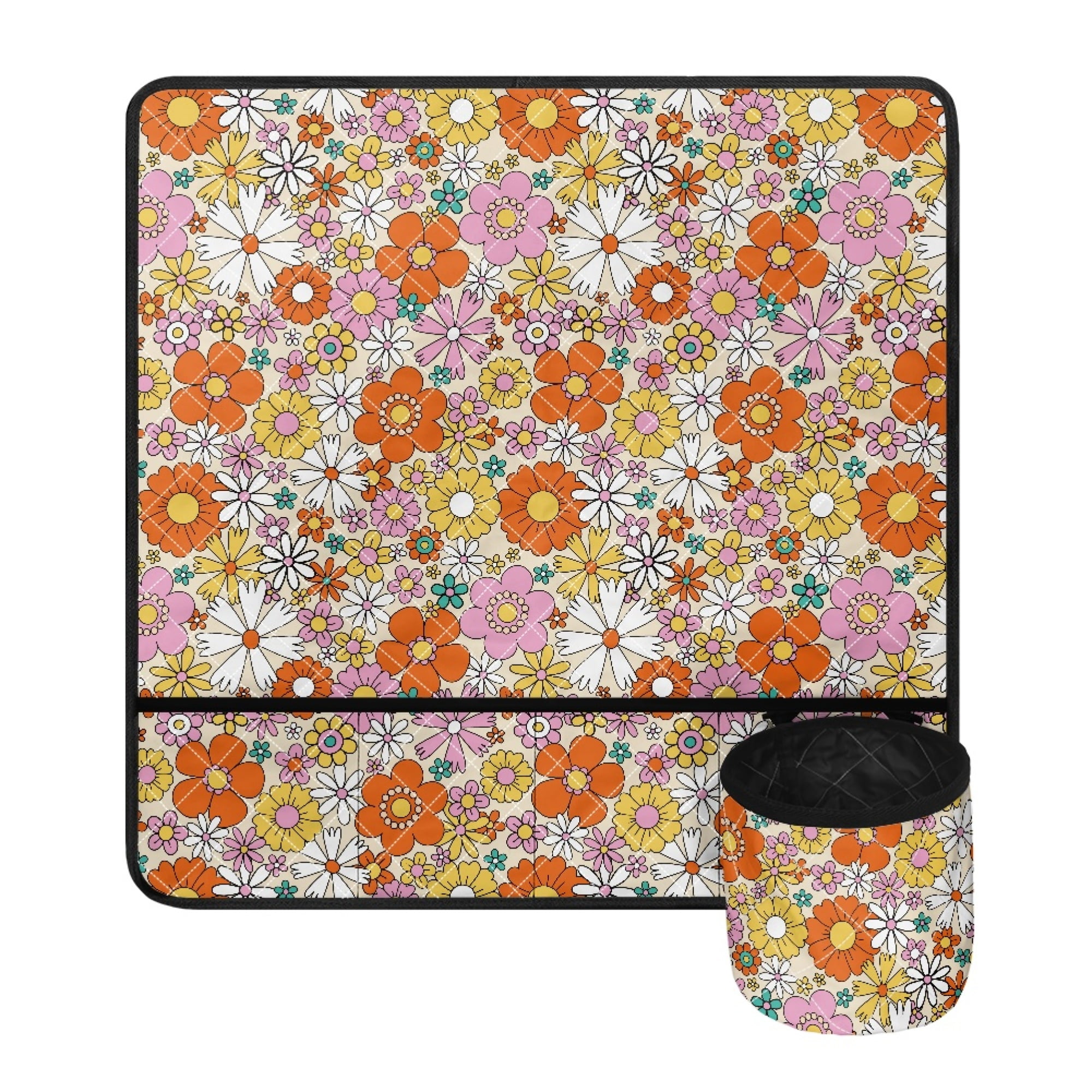SEANATIVE Flower Daisy Sewing Machine Mat with Small Cylinder Aesthetic ...