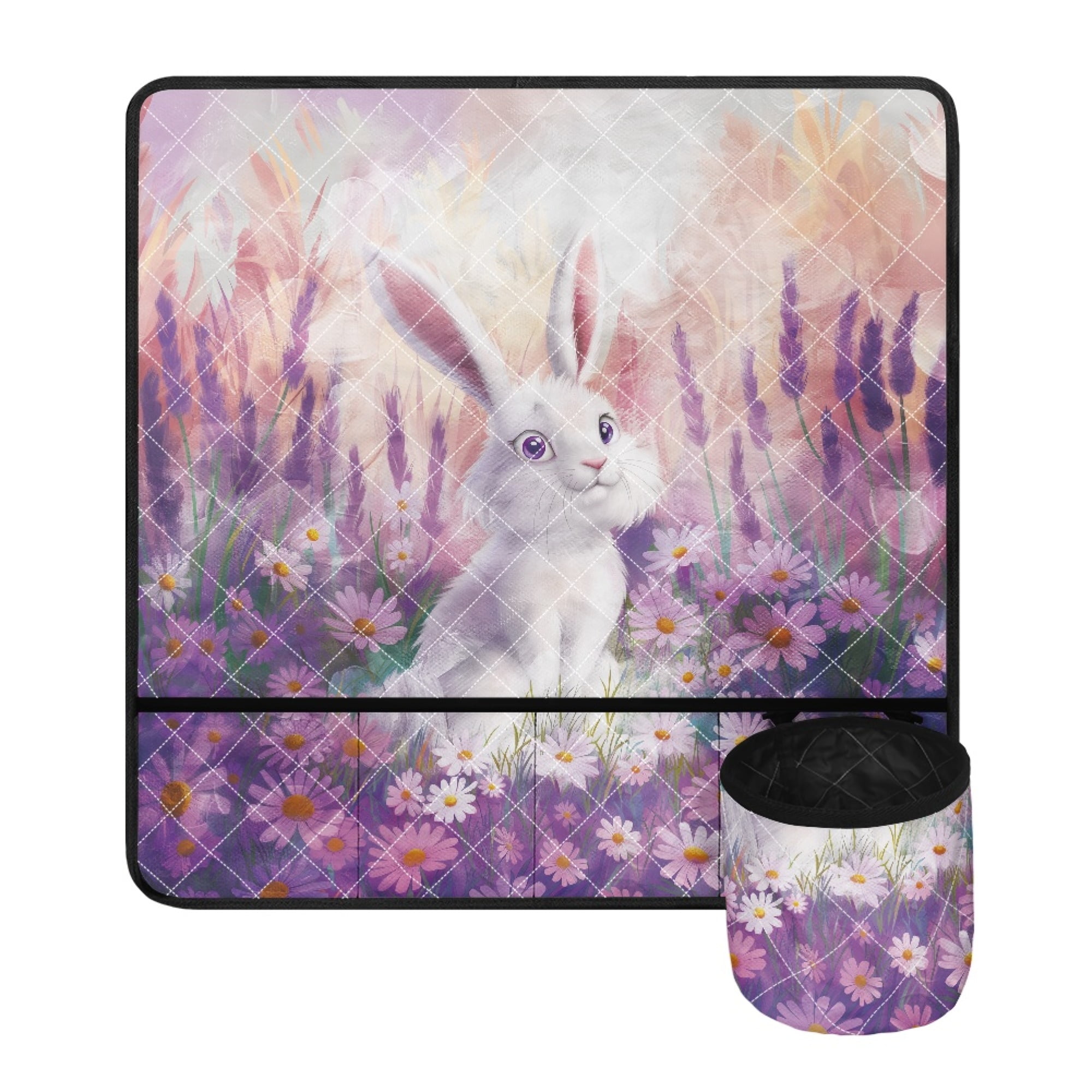 SEANATIVE Flower Daisy Sewing Machine Mat for Table Cute Rabbit Sewing ...