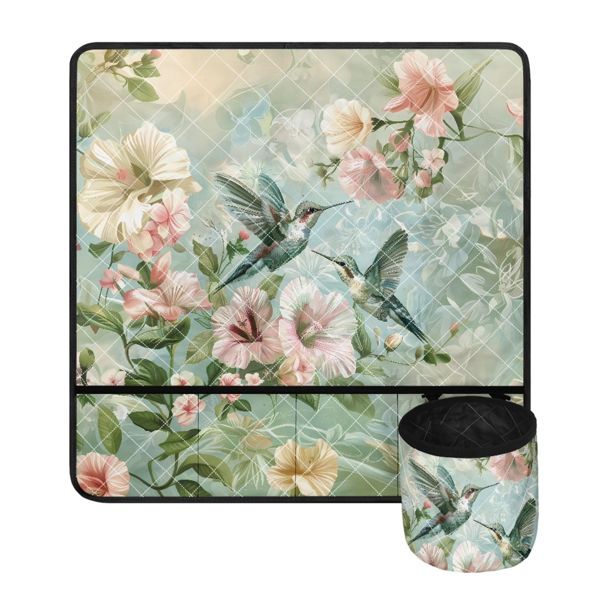 SEANATIVE Flower Hummingbird Sewing Machine Pad with Pockets Portable ...