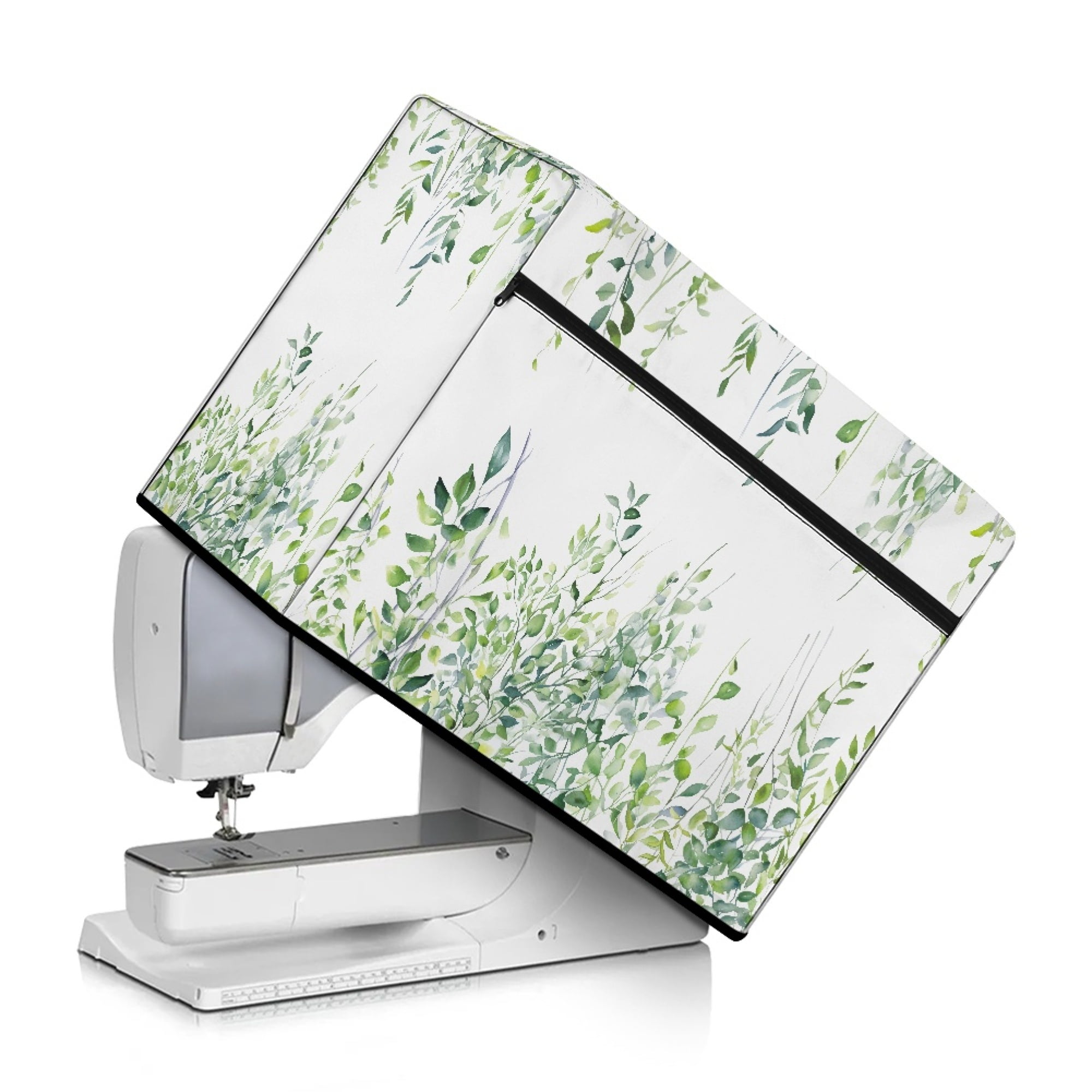 SEANATIVE Flower Leaves Sewing Machine Cover with Zipper Pockets with ...