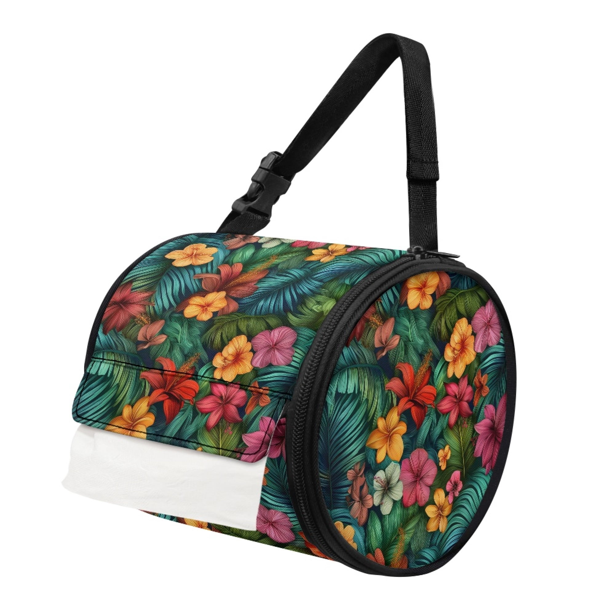 SEANATIVE Flower Palm Leaves Round Paper Towel Bag Reusable Round Paper ...