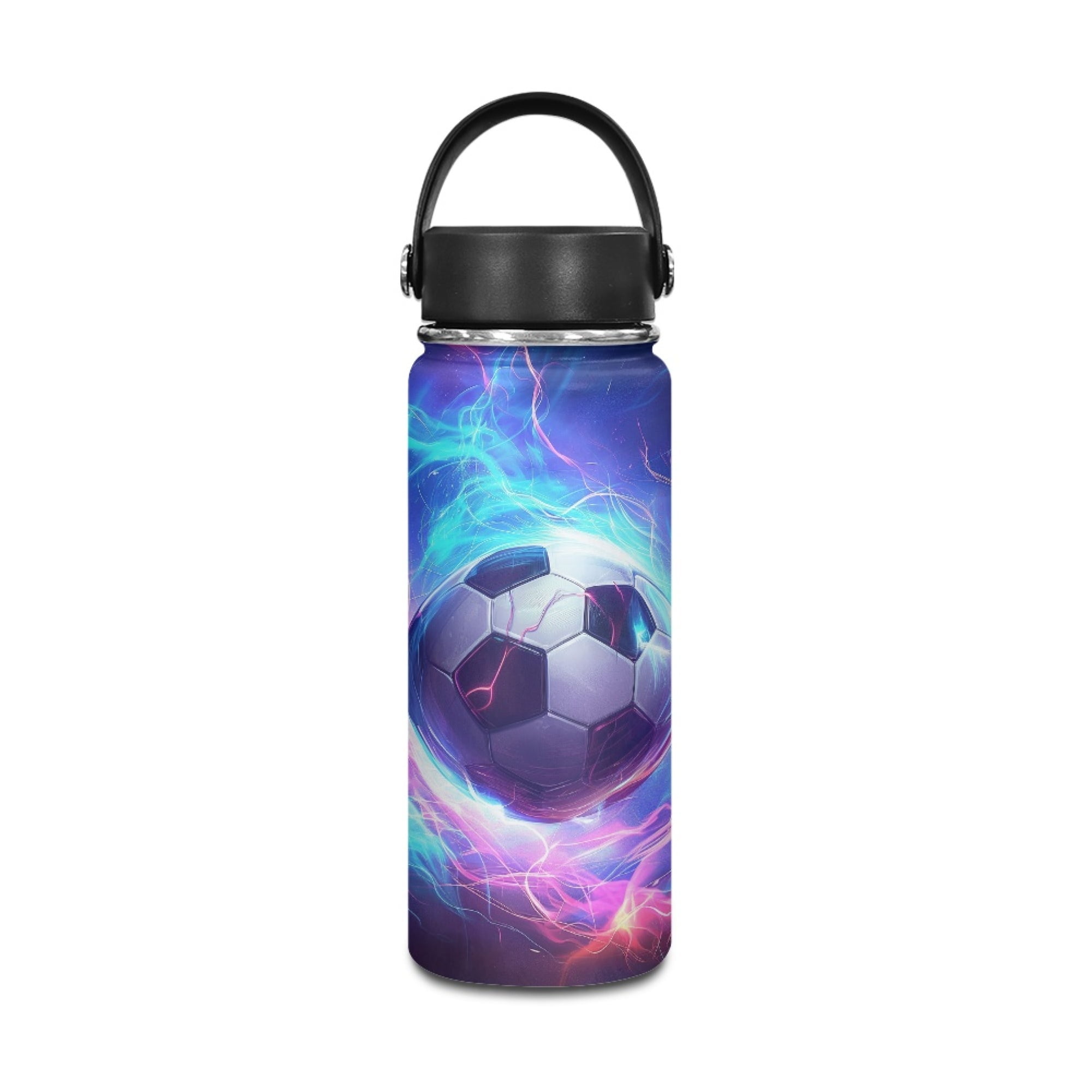 SEANATIVE Galaxy Fire Soccer Water Bottles for Girls 20oz Leak Proof ...