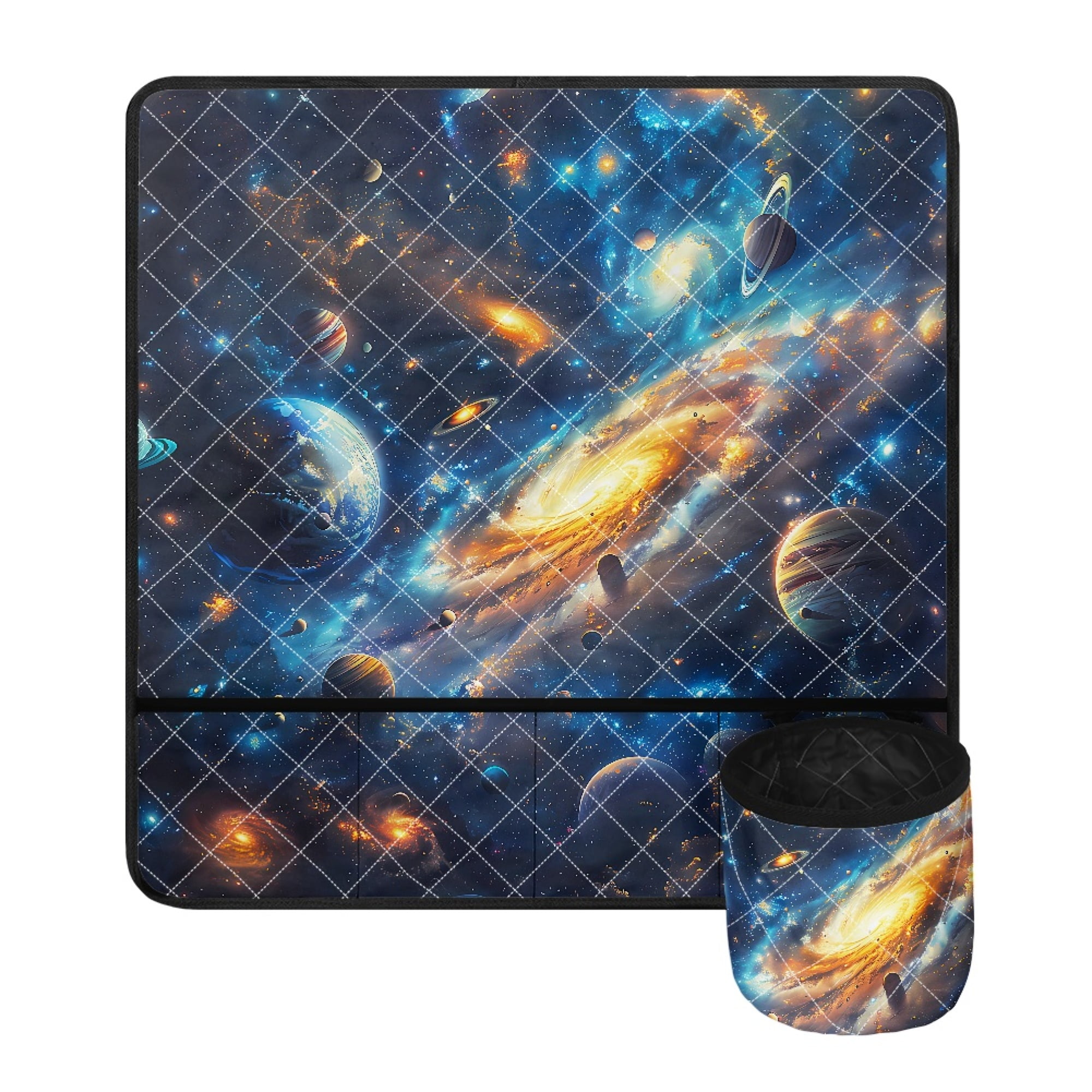 SEANATIVE Galaxy Planets Sewing Machine Mat with Small Cylinder ...