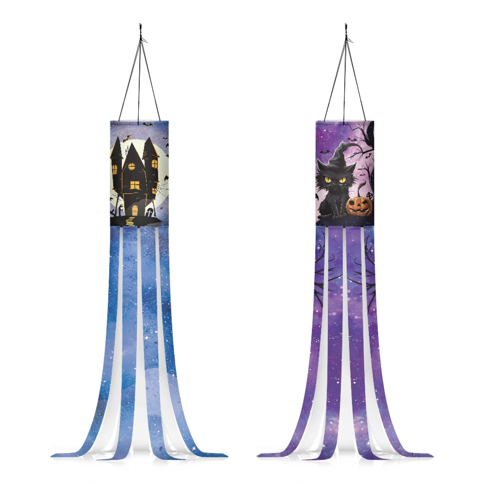 SEANATIVE Galaxy Pumpkin Windsock Halloween Windsock Outdoor Hanging ...