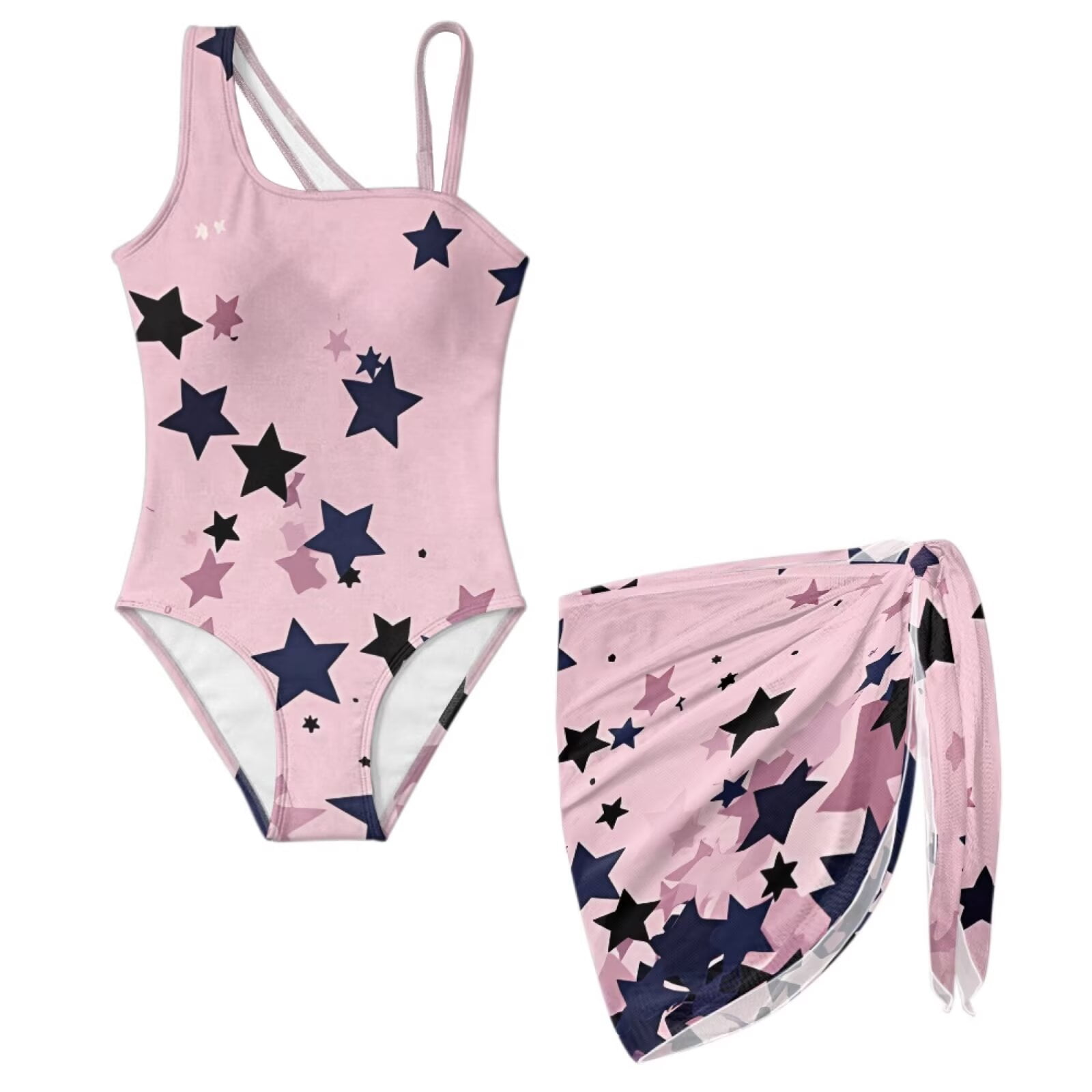 SEANATIVE Girls Swimwear Set One Piece Swimsuit with Swim Cover Ups ...