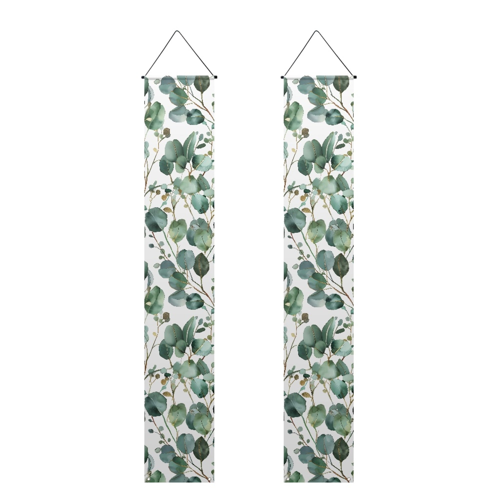 SEANATIVE Green Flower Leaf Porch Banner Sign Set of 2 Door Decorative ...