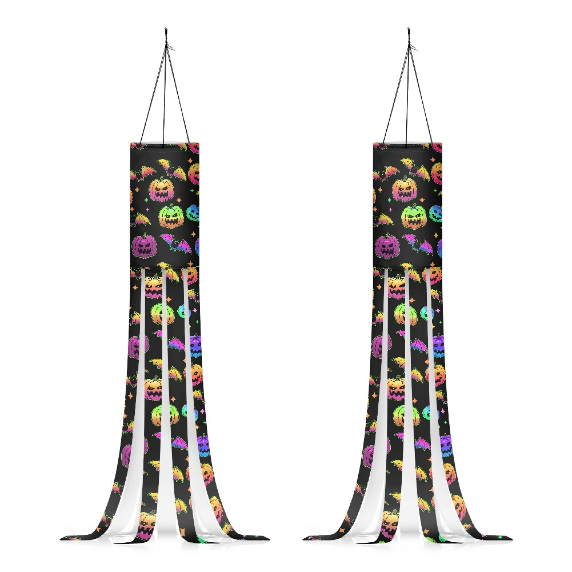 SEANATIVE Halloween Bats Windsocks 2 Piece Outdoor Hanging 40 Inch Wind ...