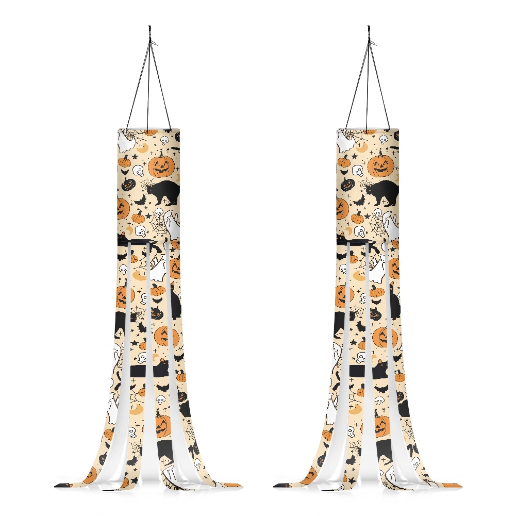 SEANATIVE Halloween Black Cat Ghost Windsocks Outdoor Handing 40 Inch ...