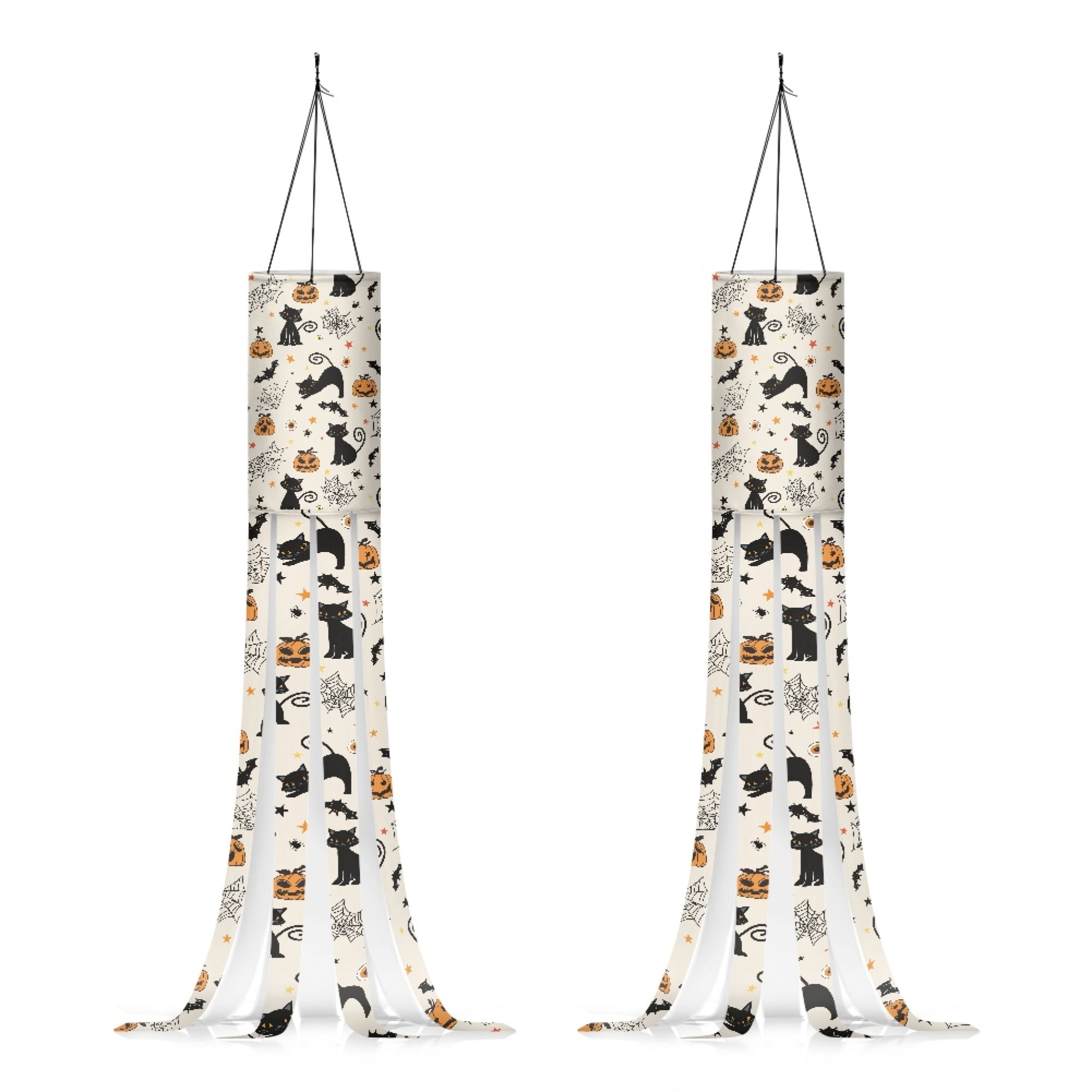 SEANATIVE Halloween Black Cat Windsock Pumpkin Windsock Outdoor Hanging ...